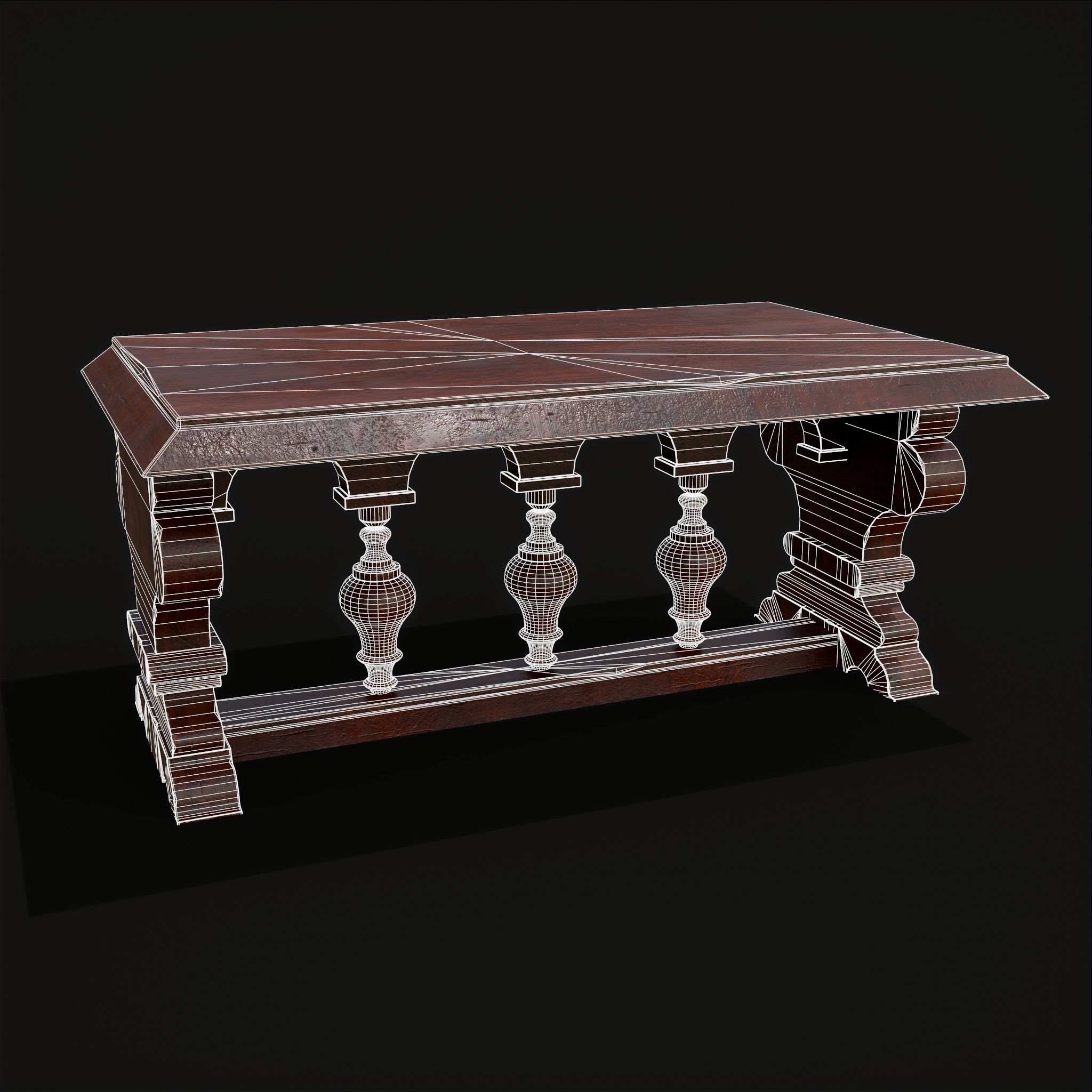Medieval Elegant Rectangle Table - 3D Model by Get Dead Entertainment