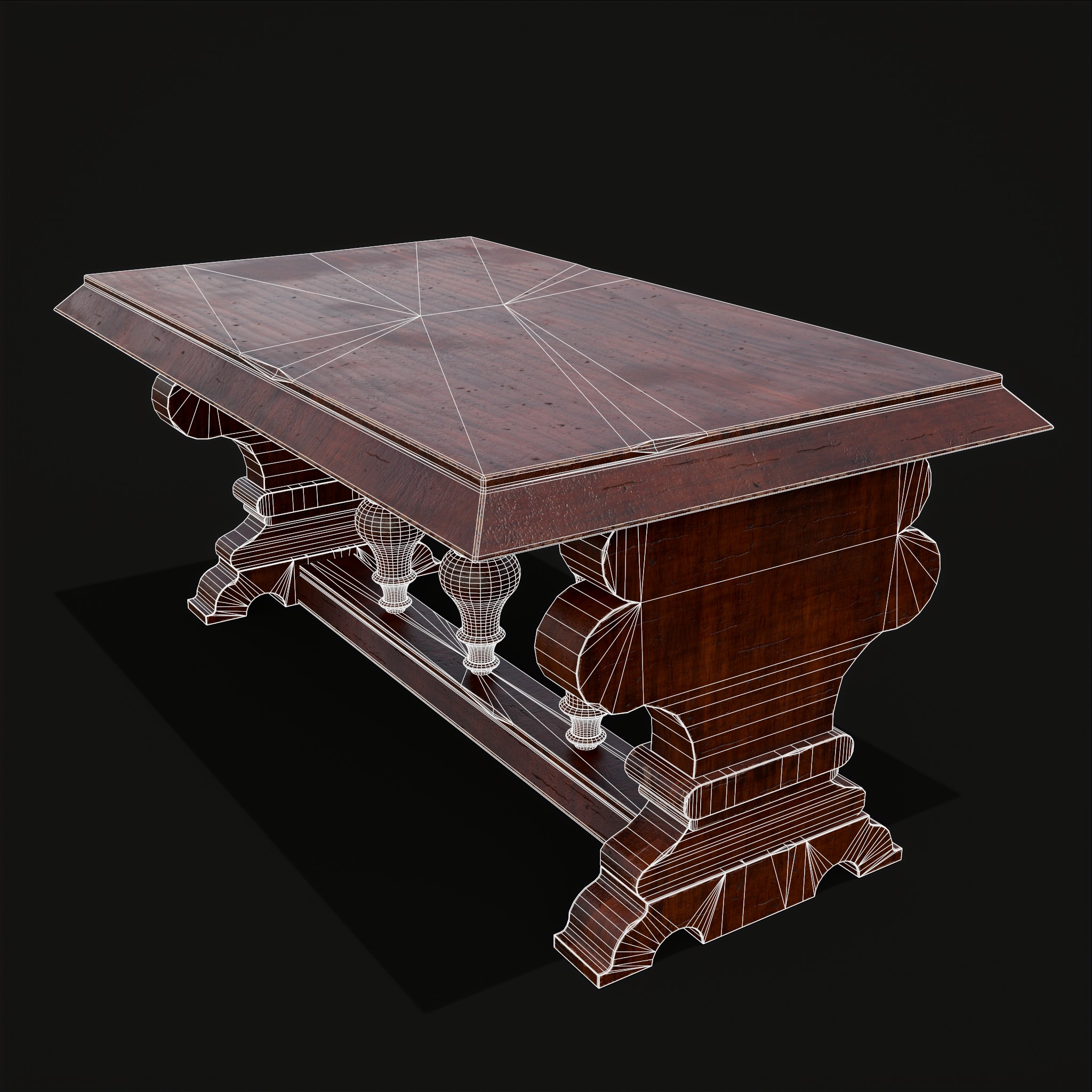Medieval Elegant Rectangle Table - 3D Model by Get Dead Entertainment