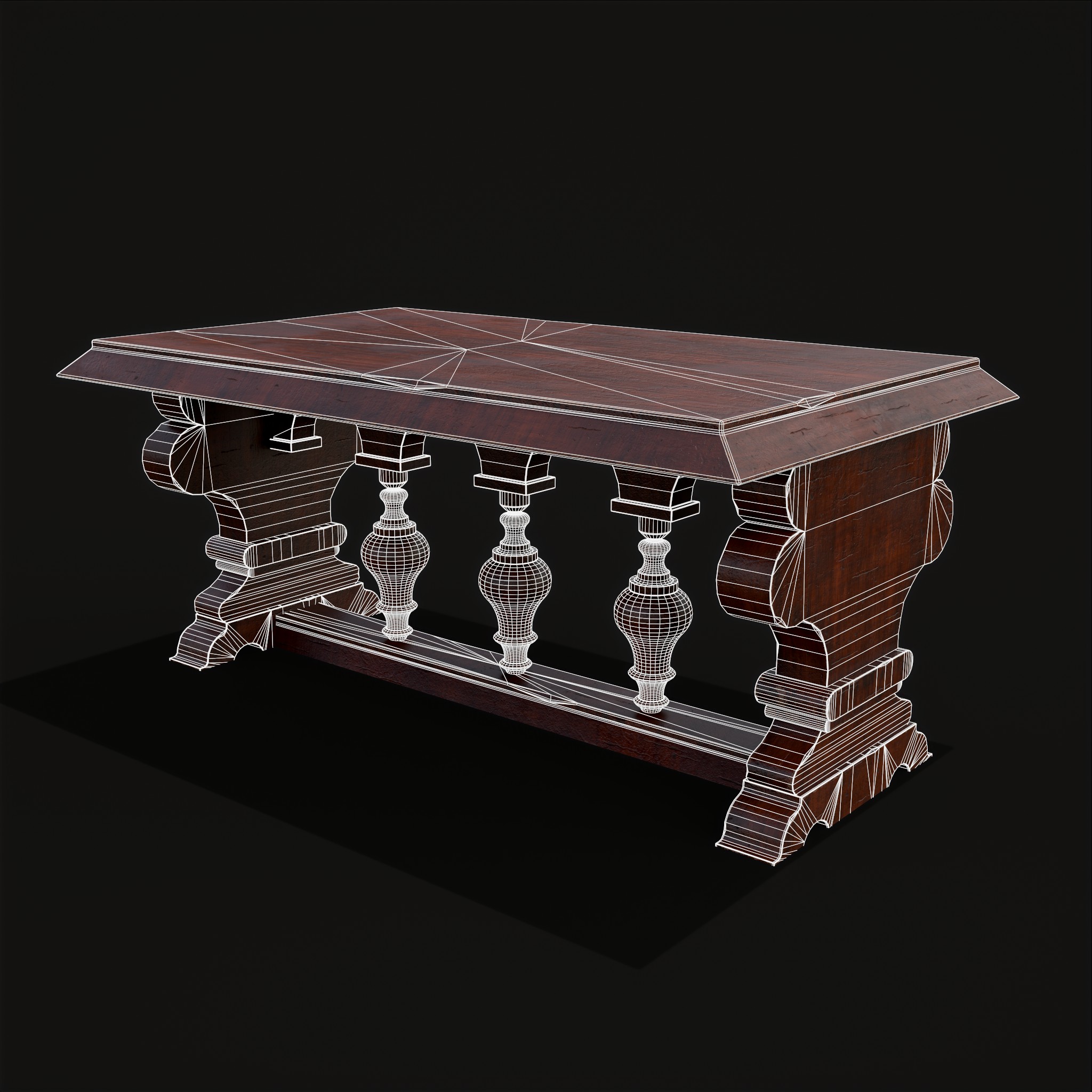Medieval Elegant Rectangle Table - 3D Model by Get Dead Entertainment