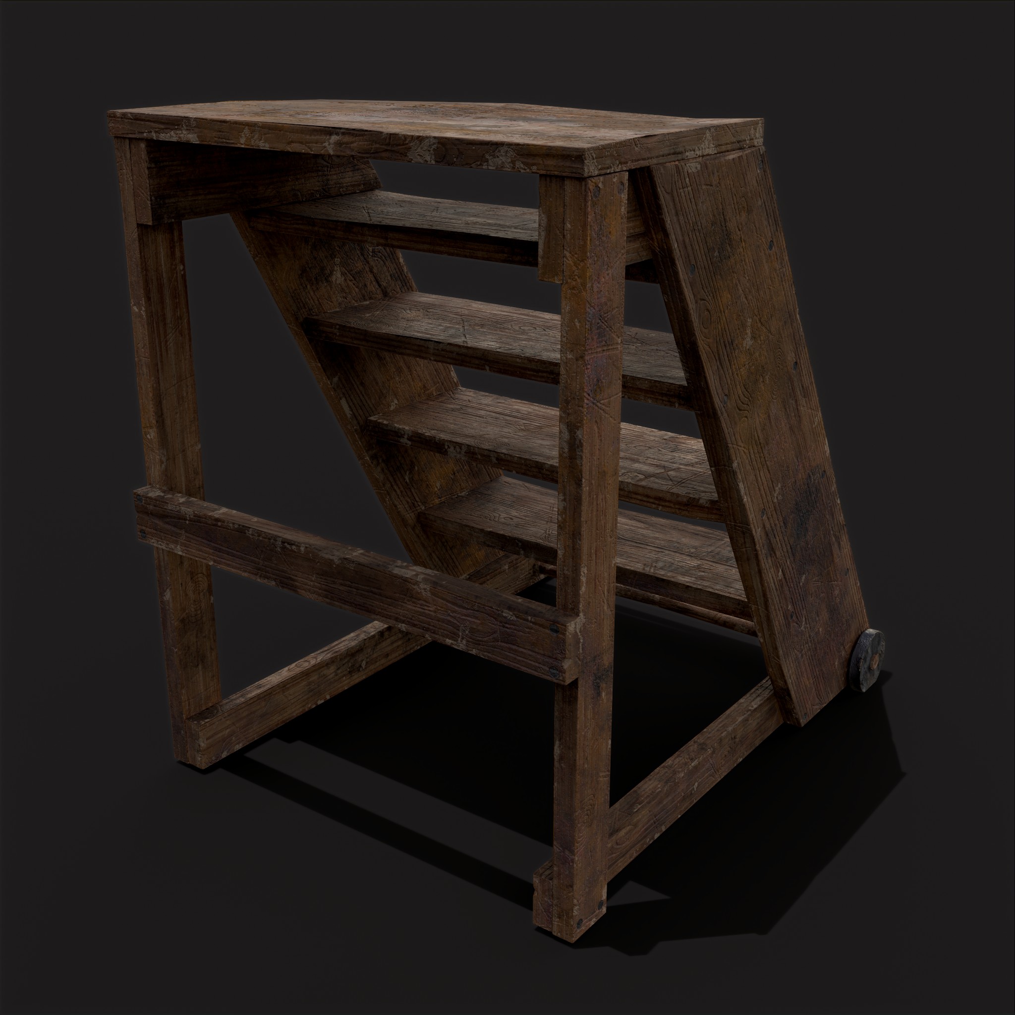 Medieval Five Step Ladder with Wheels - 3D Model by Get Dead Entertainment
