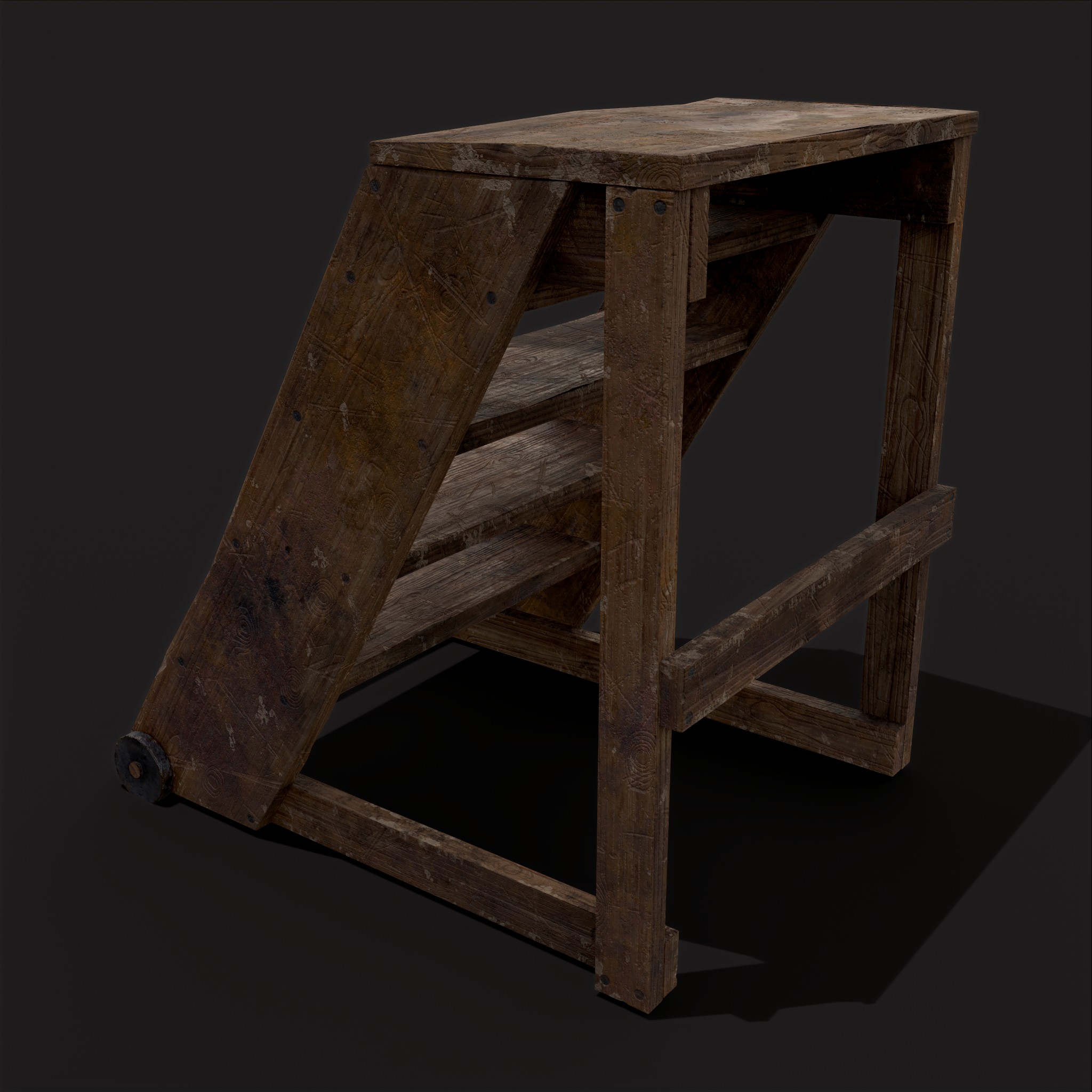 Medieval Five Step Ladder With Wheels - 3D Model by Get Dead Entertainment
