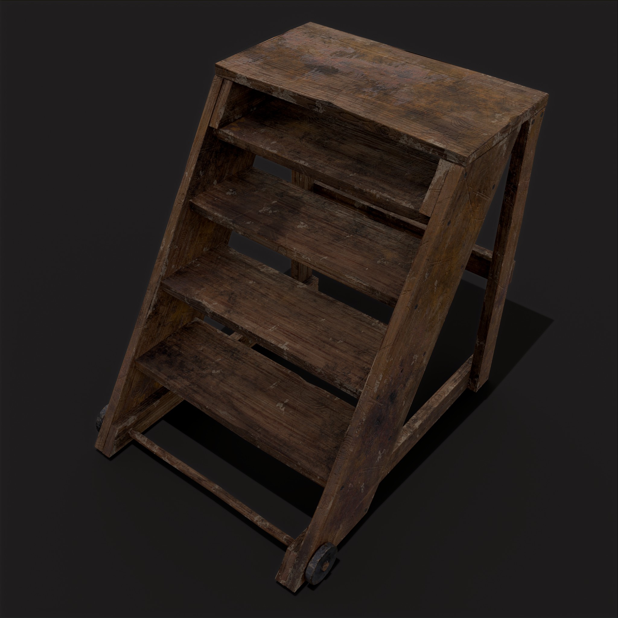 Medieval Five Step Ladder With Wheels - 3D Model by Get Dead Entertainment