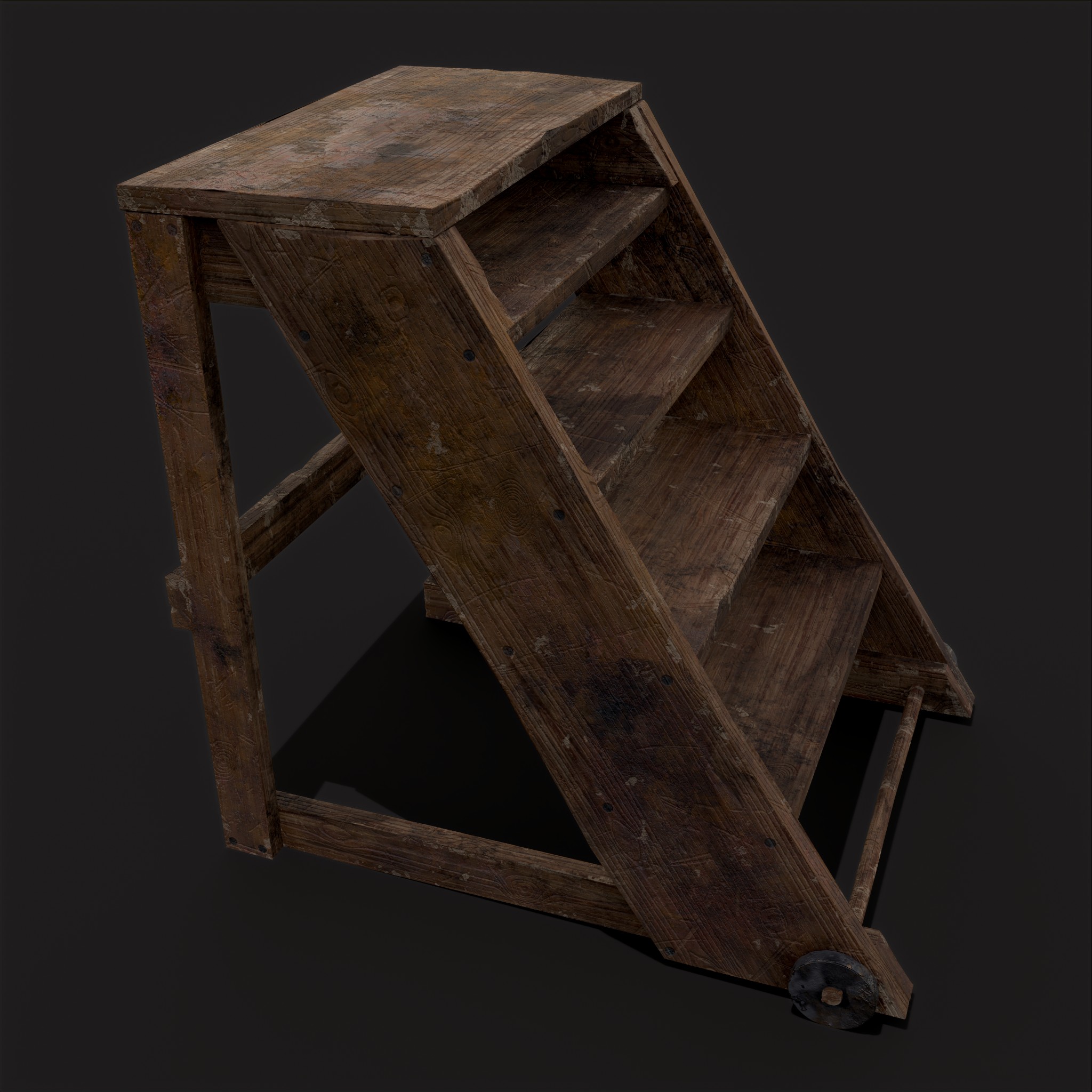 Medieval Five Step Ladder With Wheels - 3D Model by Get Dead Entertainment