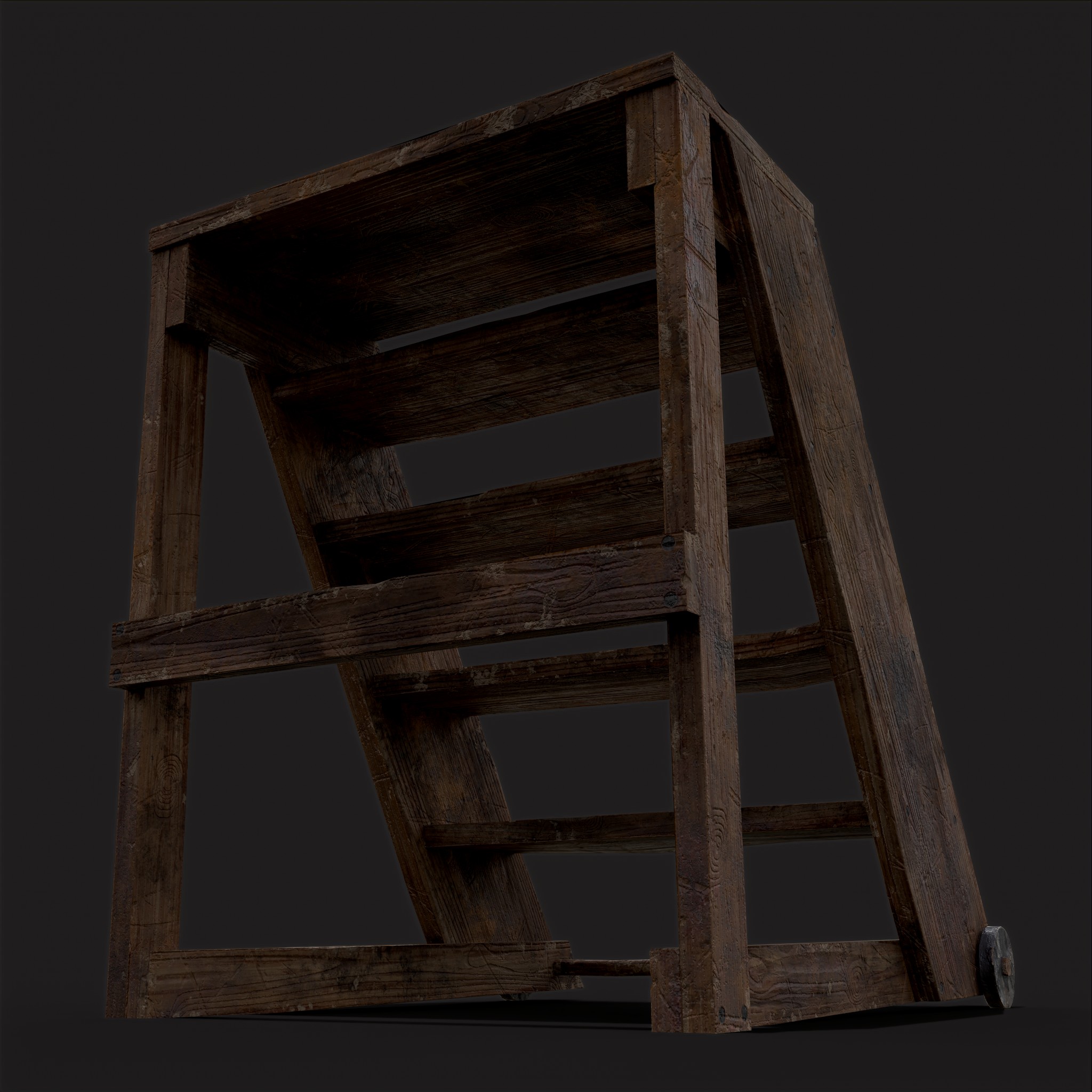 Medieval Five Step Ladder With Wheels - 3D Model by Get Dead Entertainment