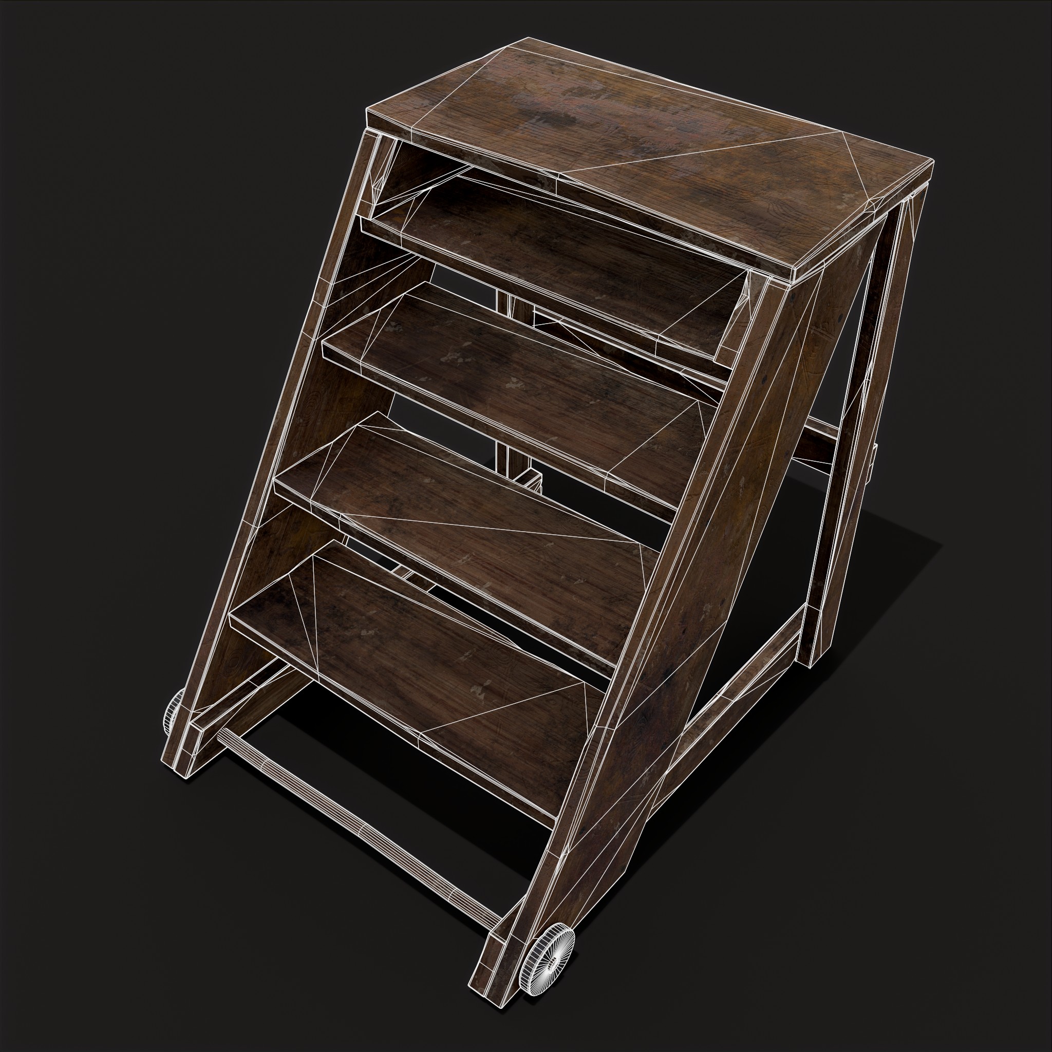 Medieval Five Step Ladder With Wheels - 3D Model by Get Dead Entertainment