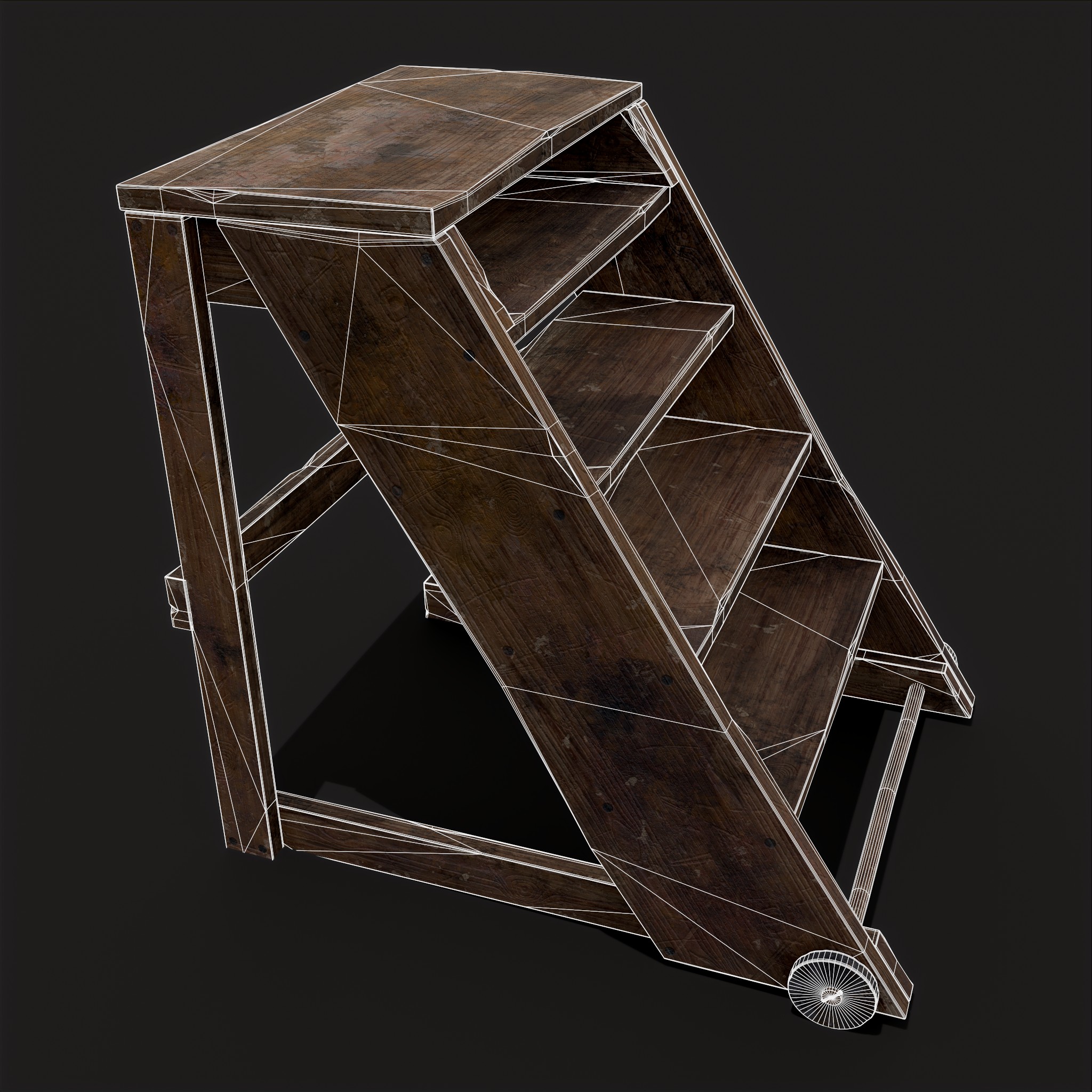 Medieval Five Step Ladder With Wheels - 3D Model by Get Dead Entertainment