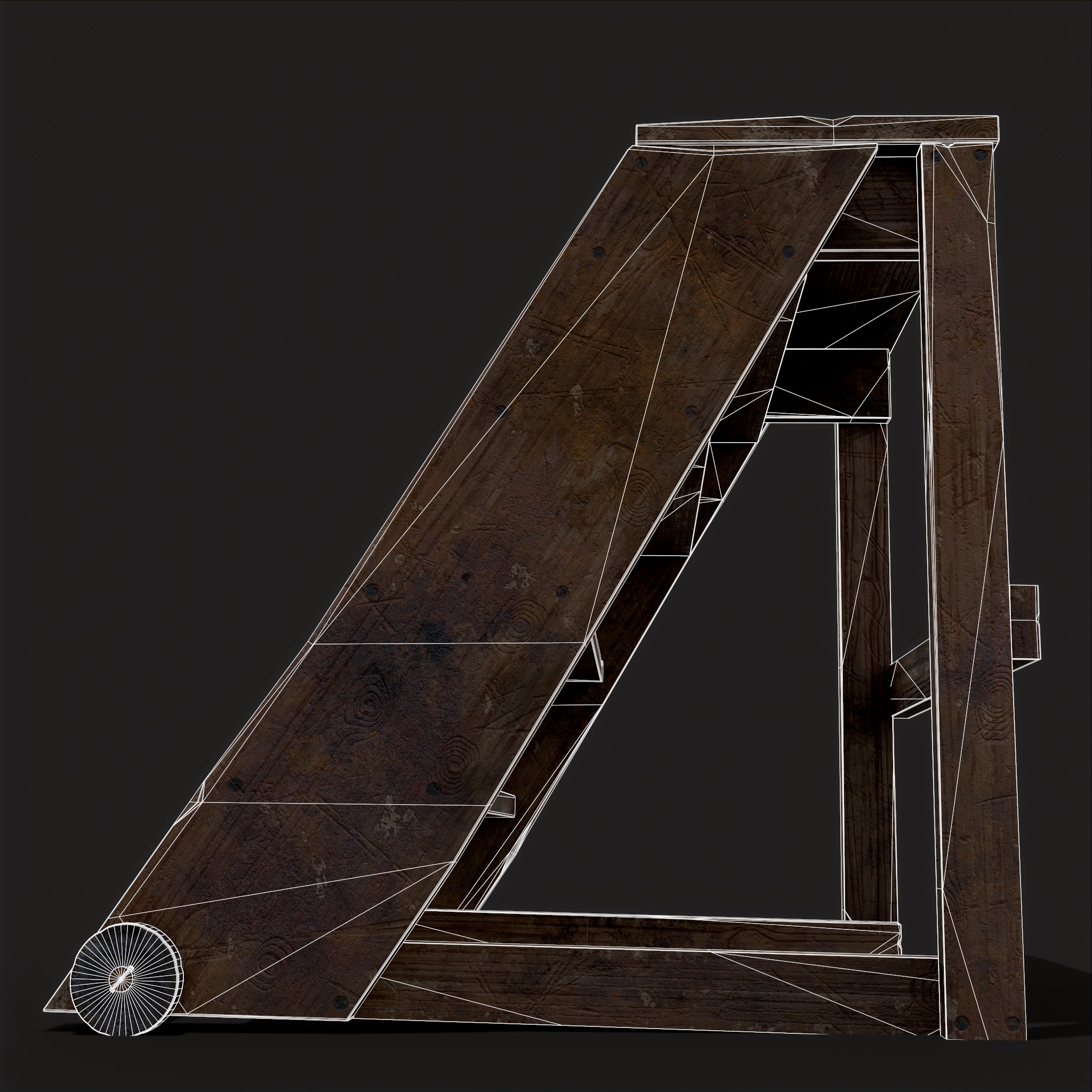 Medieval Five Step Ladder With Wheels - 3D Model by Get Dead Entertainment