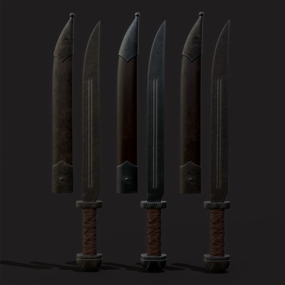 Medieval Germanic Seax Short Sword - 3D Model by Get Dead Entertainment