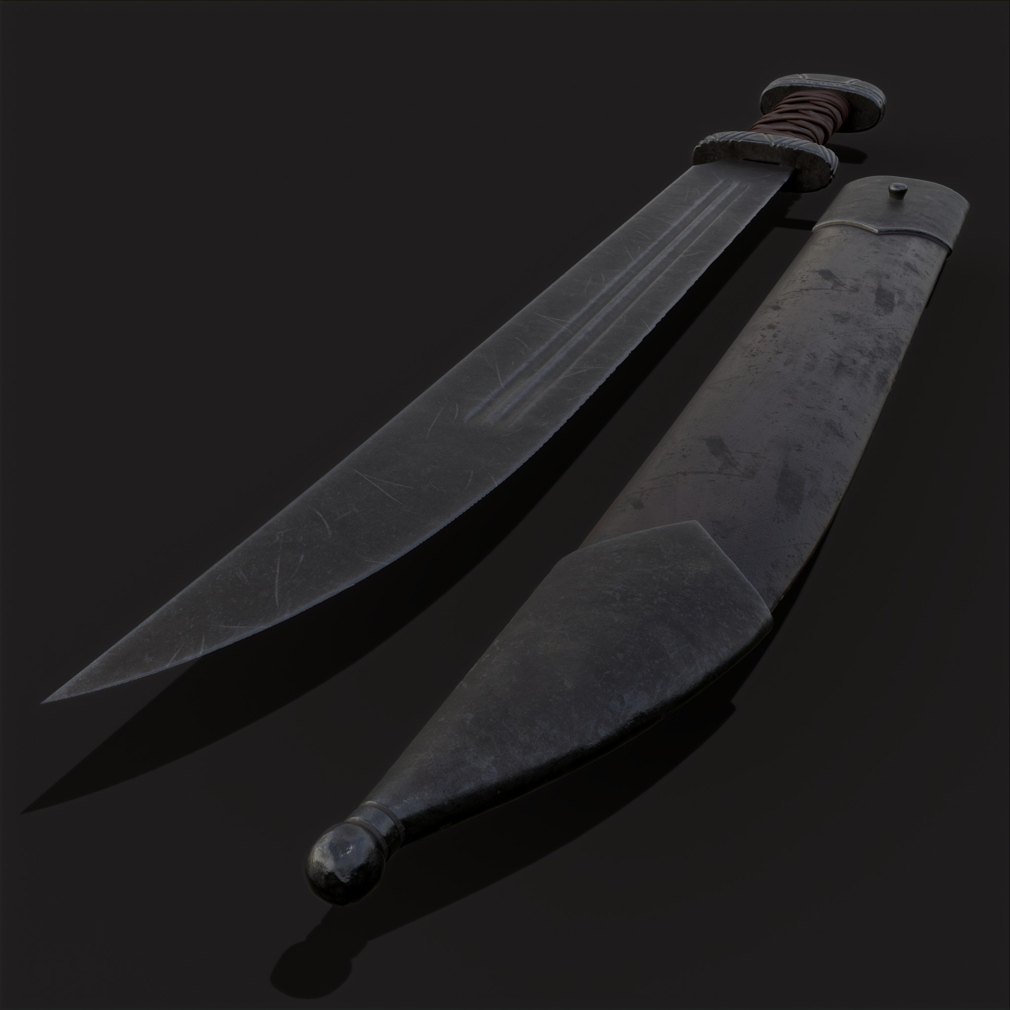 Medieval Germanic Seax Short Sword - 3D Model by Get Dead Entertainment