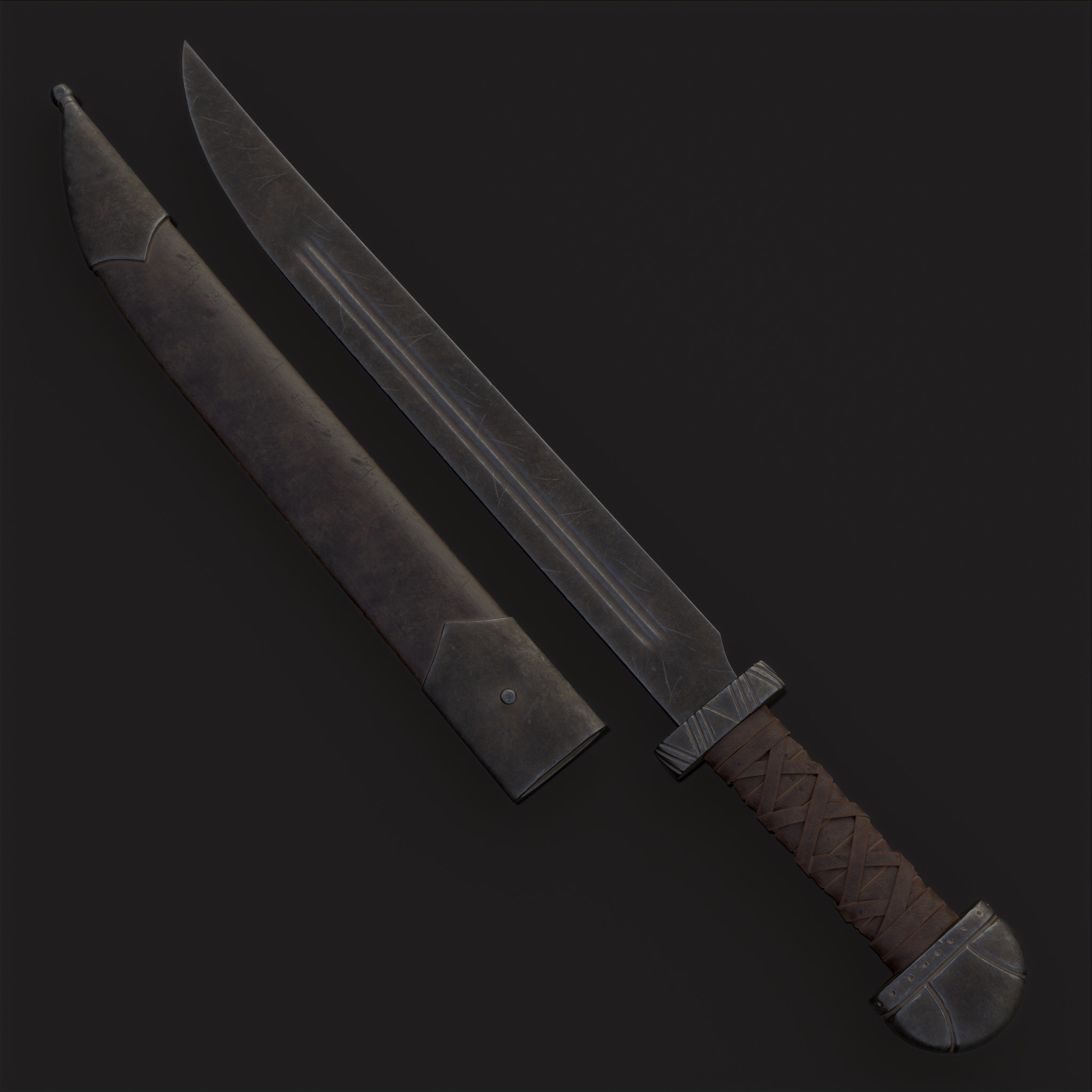 Medieval Germanic Seax Short Sword - 3D Model by Get Dead Entertainment