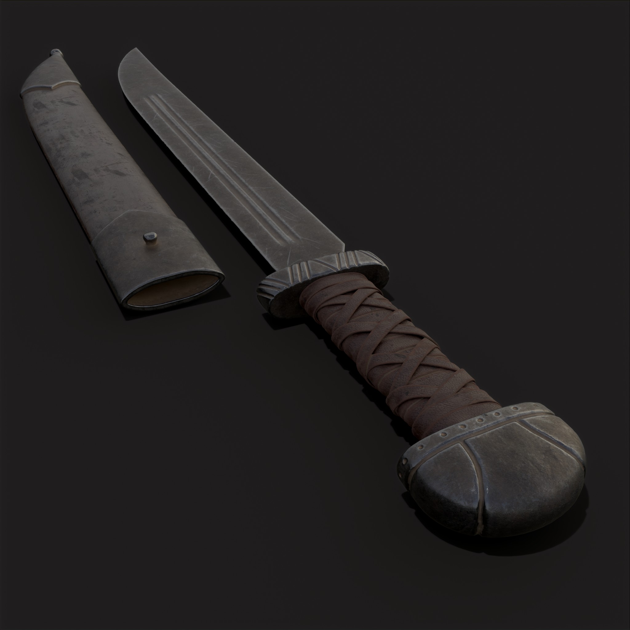 Medieval Germanic Seax Short Sword - 3D Model by Get Dead Entertainment