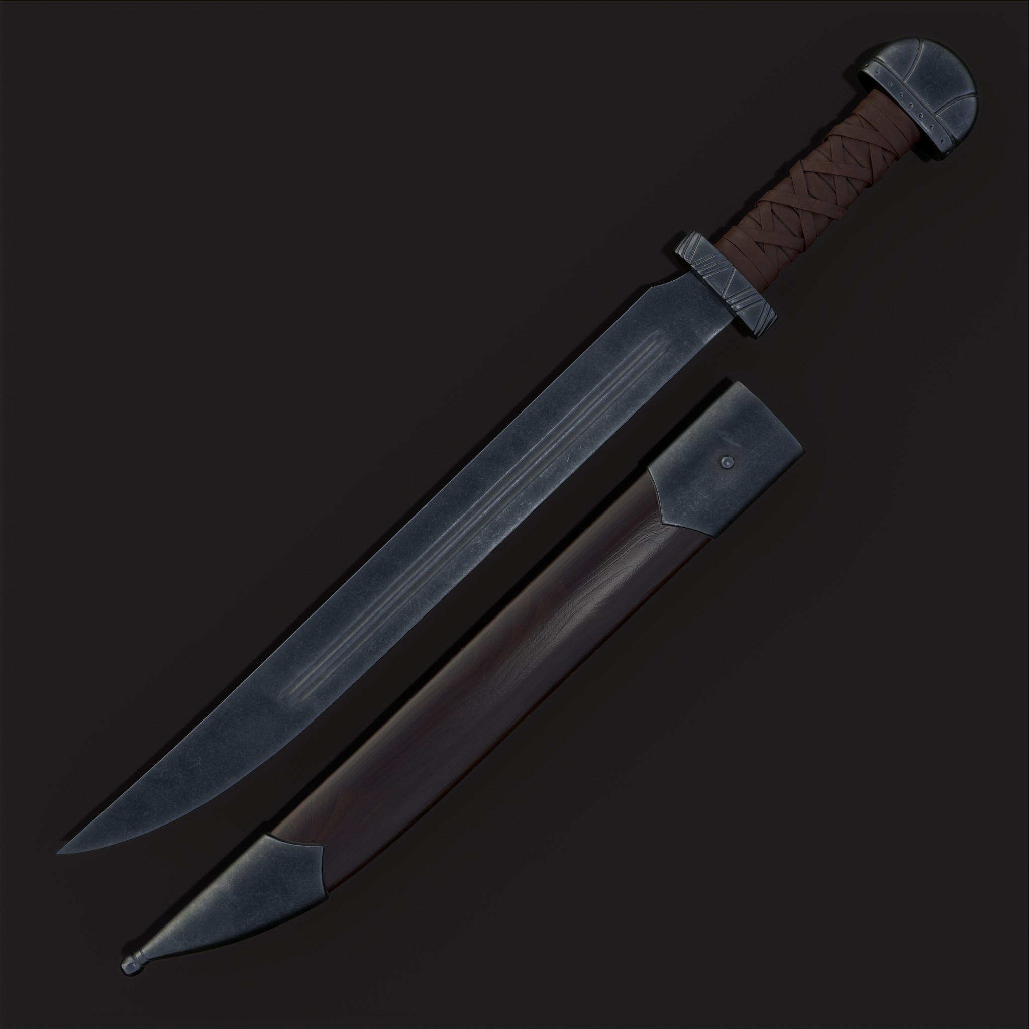Medieval Germanic Seax Short Sword - 3D Model by Get Dead Entertainment
