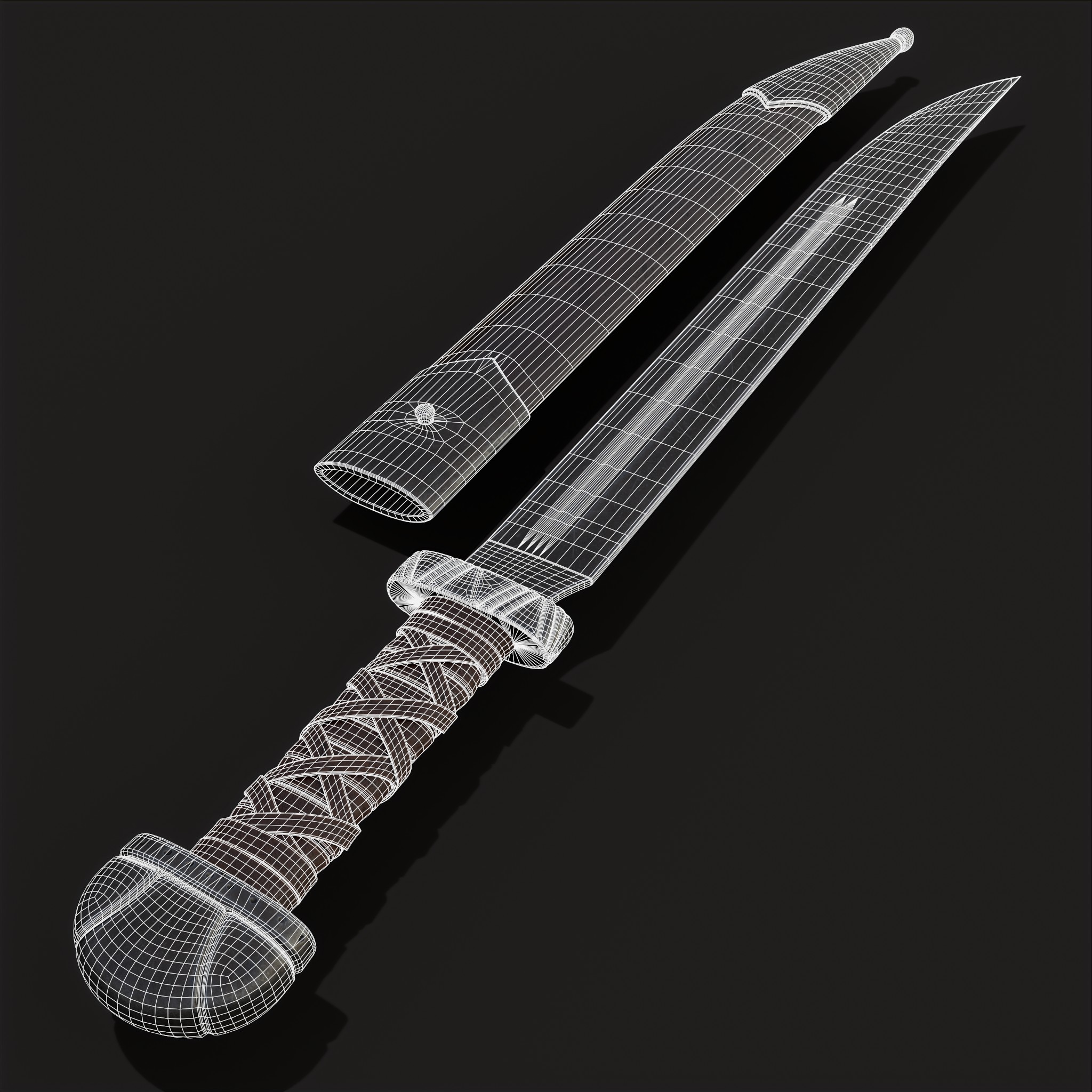 Medieval Germanic Seax Short Sword - 3D Model by Get Dead Entertainment