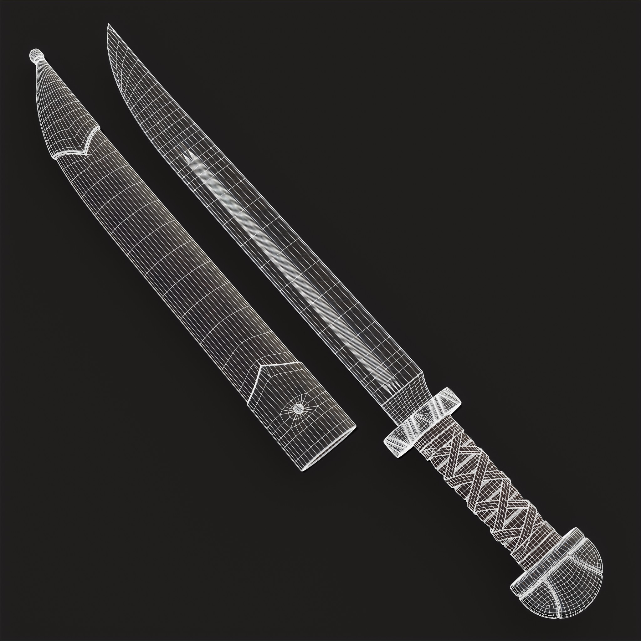 Medieval Germanic Seax Short Sword - 3D Model by Get Dead Entertainment