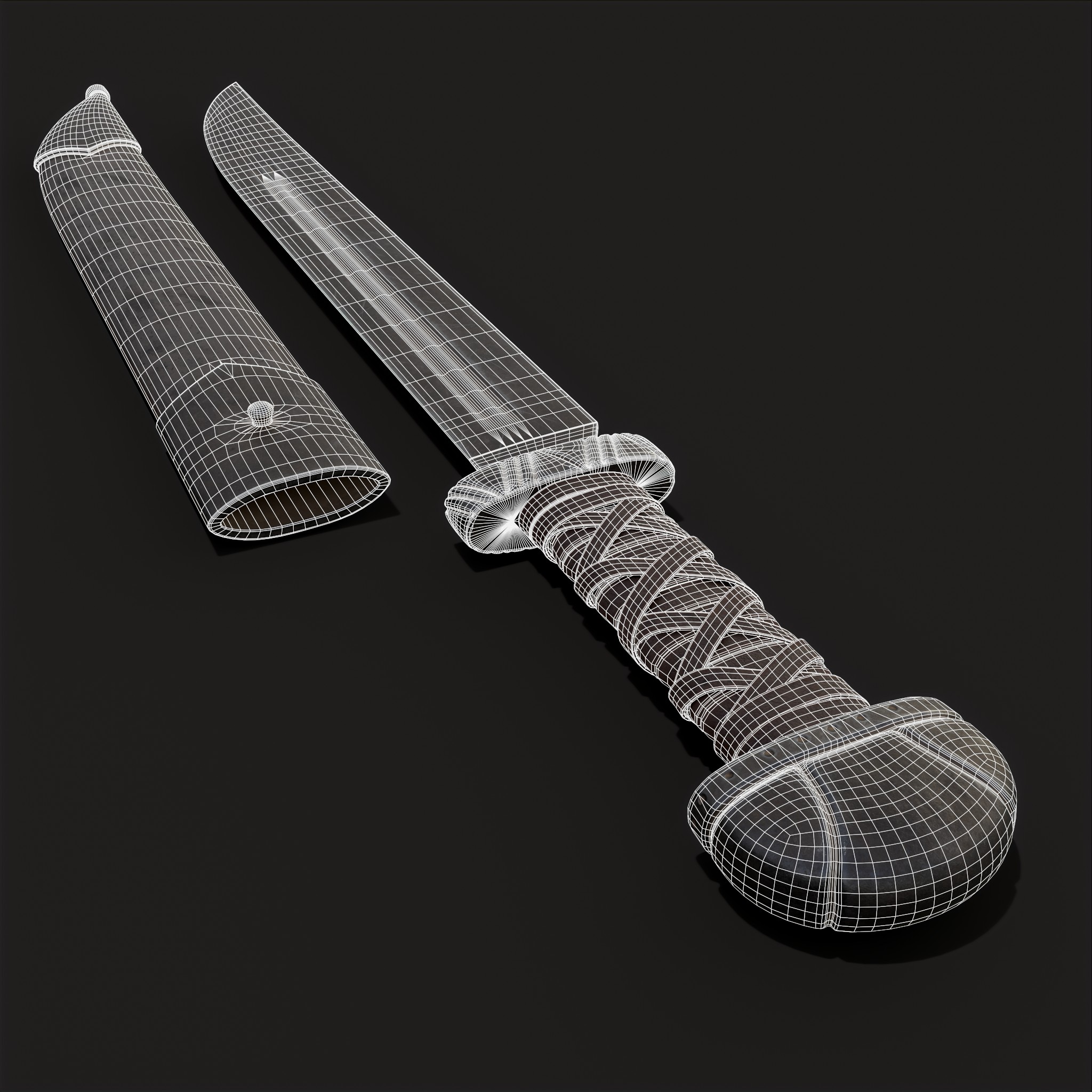 Medieval Germanic Seax Short Sword - 3D Model by Get Dead Entertainment