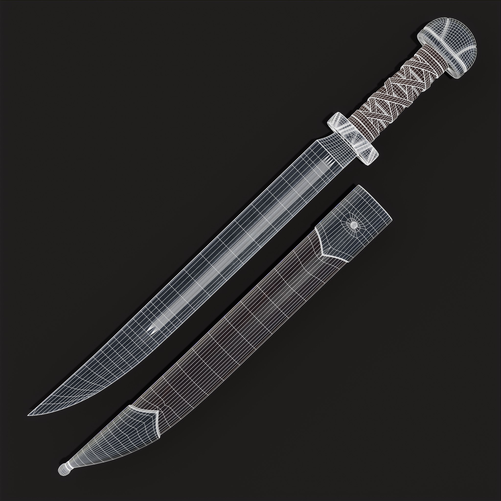 Medieval Germanic Seax Short Sword - 3D Model by Get Dead Entertainment