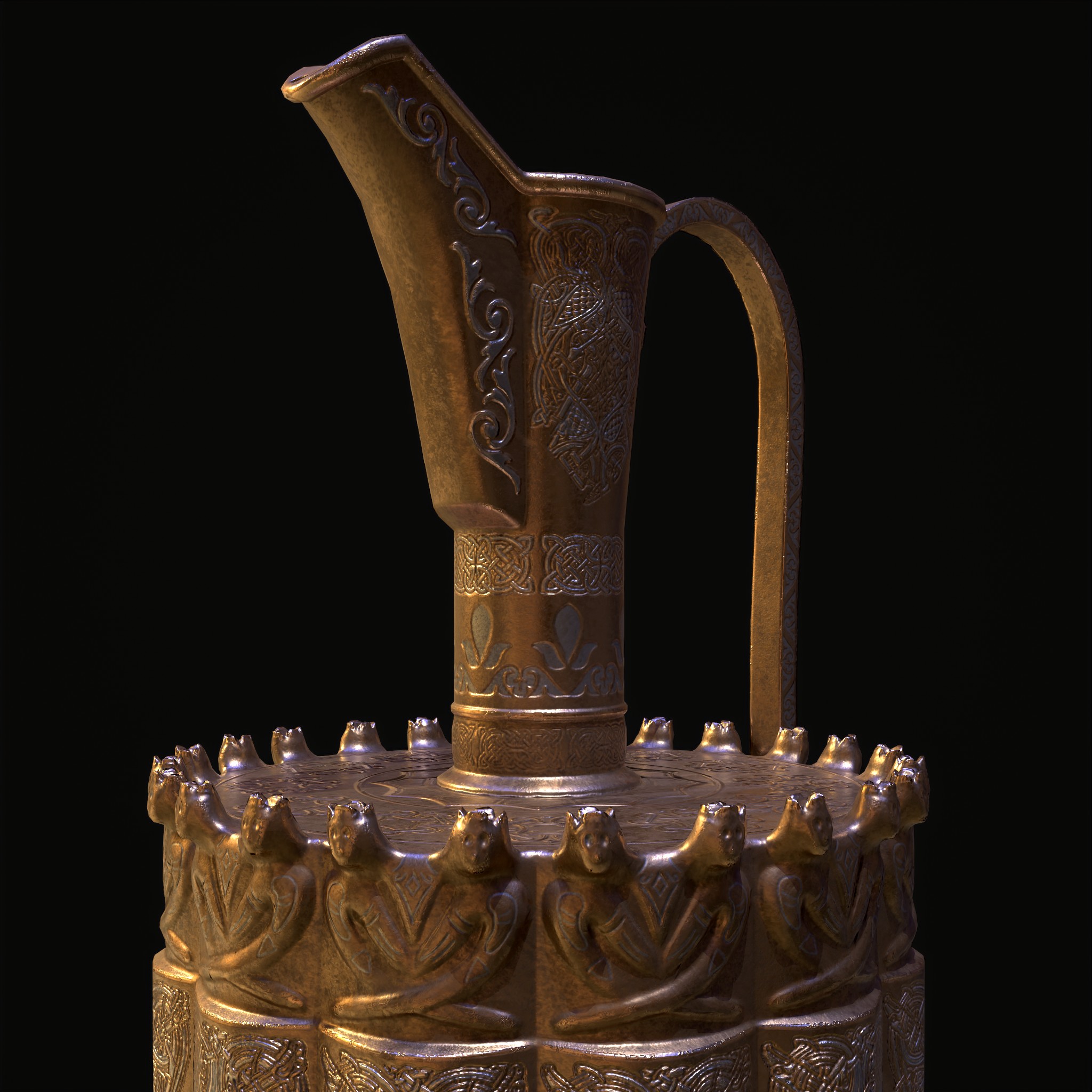 Medieval Gold and Silver Wine Decanter - 3D Model by Get Dead Entertainment
