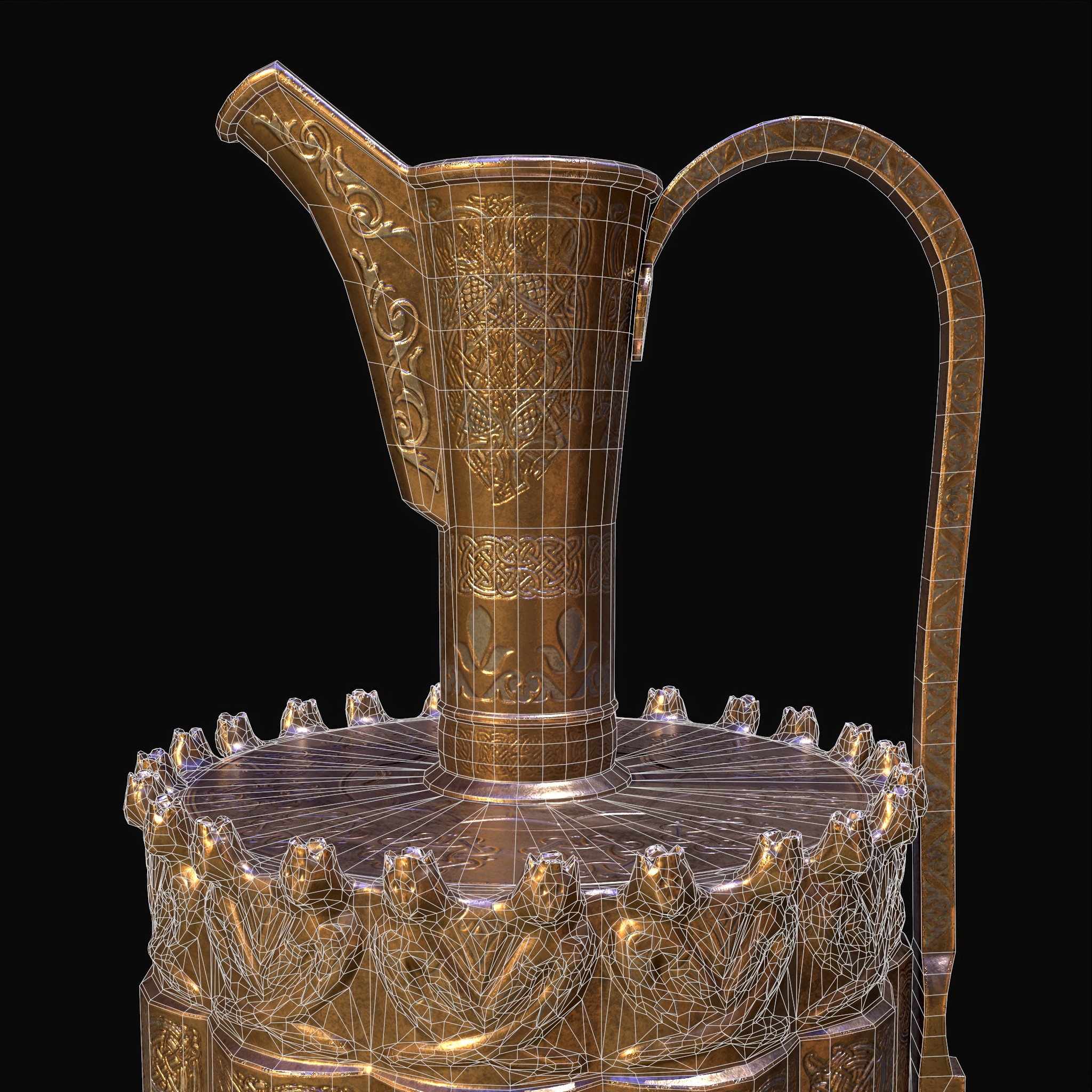 Medieval Gold and Silver Wine Decanter - 3D Model by Get Dead Entertainment