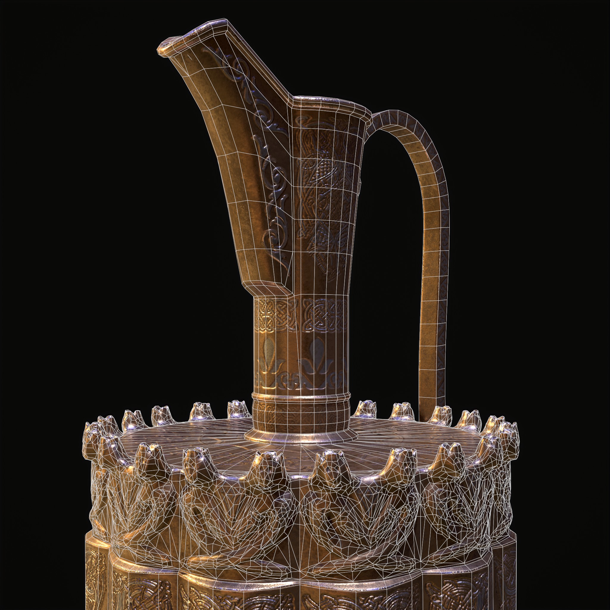 Medieval Gold and Silver Wine Decanter - 3D Model by Get Dead Entertainment