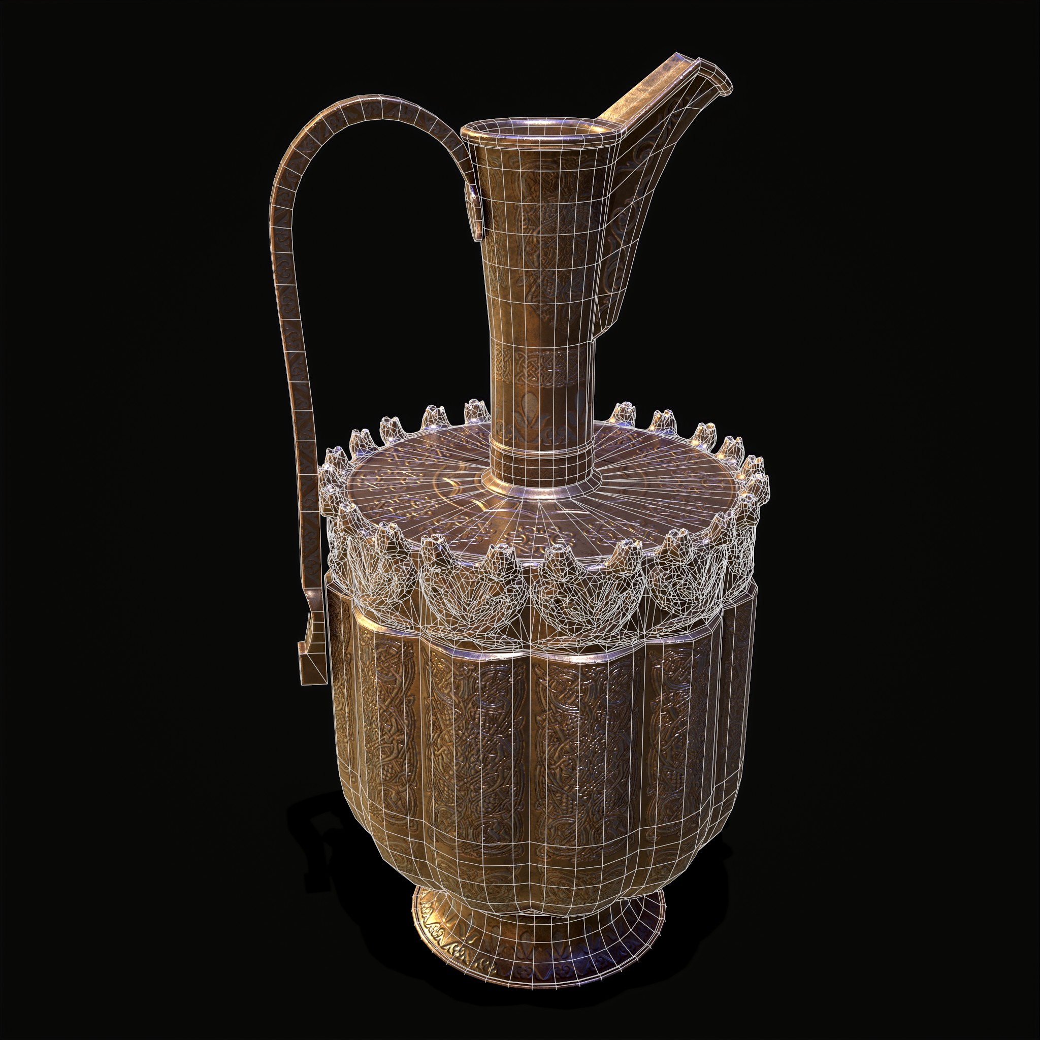Medieval Gold and Silver Wine Decanter - 3D Model by Get Dead Entertainment