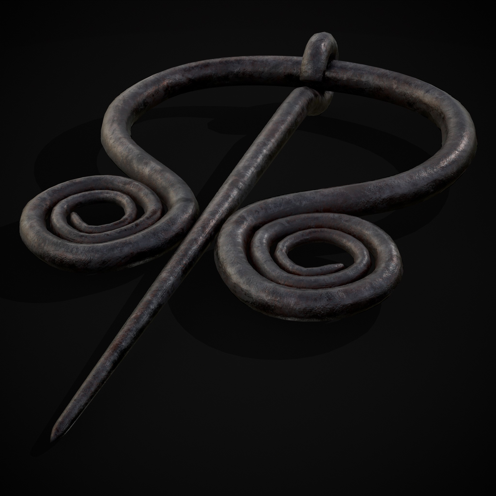 Medieval Hand Forged Iron Brooch - 3D Model by Get Dead Entertainment