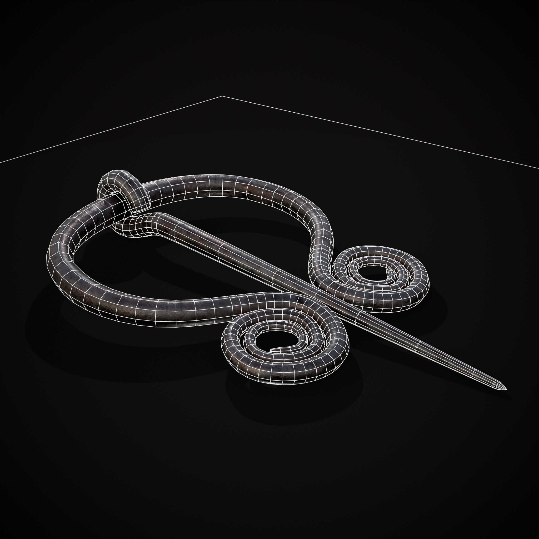 Medieval Hand Forged Iron Brooch - 3D Model by Get Dead Entertainment