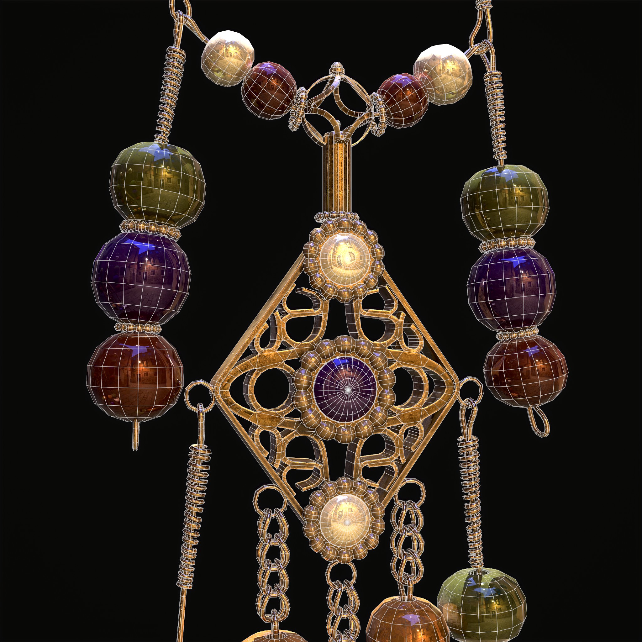 Medieval Hanging Bead Tassel Earrings - 3D Model by Get Dead Entertainment
