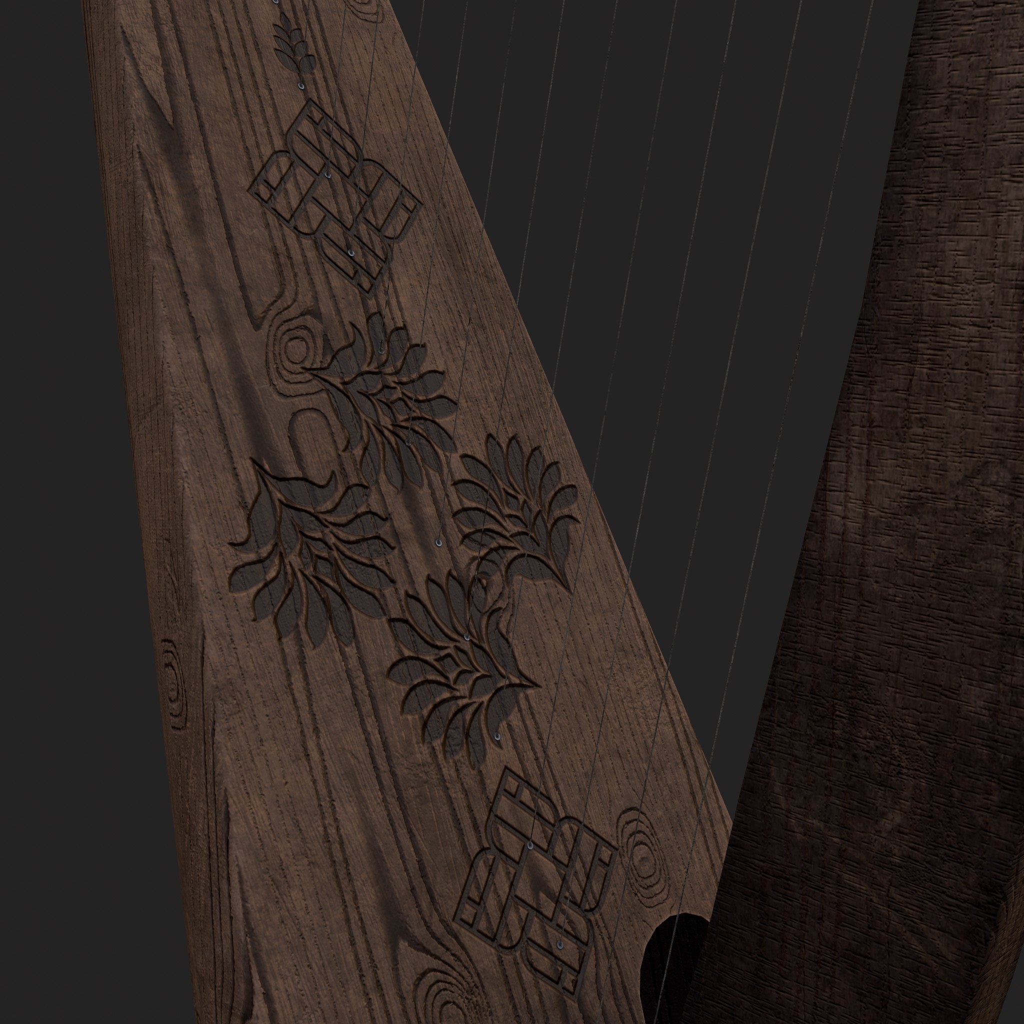 Medieval Harp - 3D Model by Get Dead Entertainment