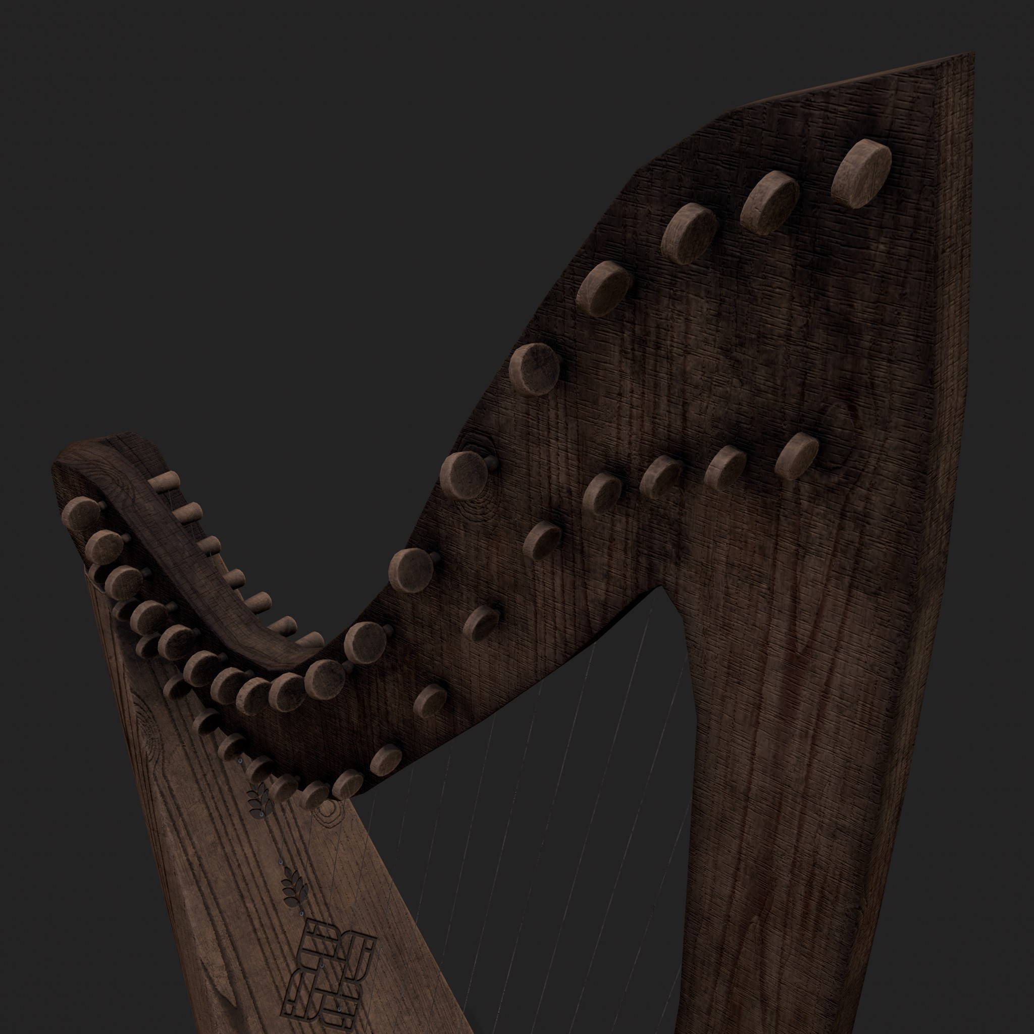 Medieval Harp - 3D Model by Get Dead Entertainment