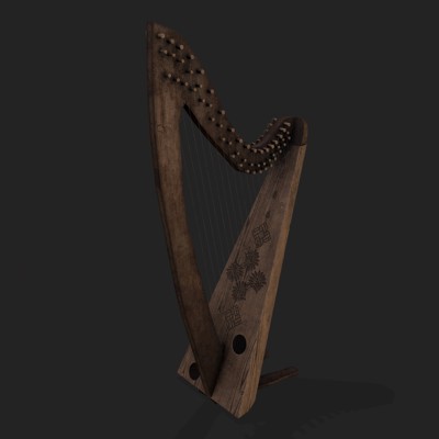 Medieval Harp - 3D Model by Get Dead Entertainment