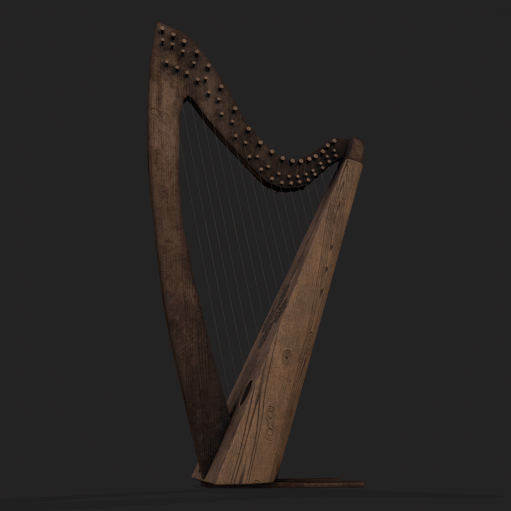Medieval Harp - 3D Model by Get Dead Entertainment