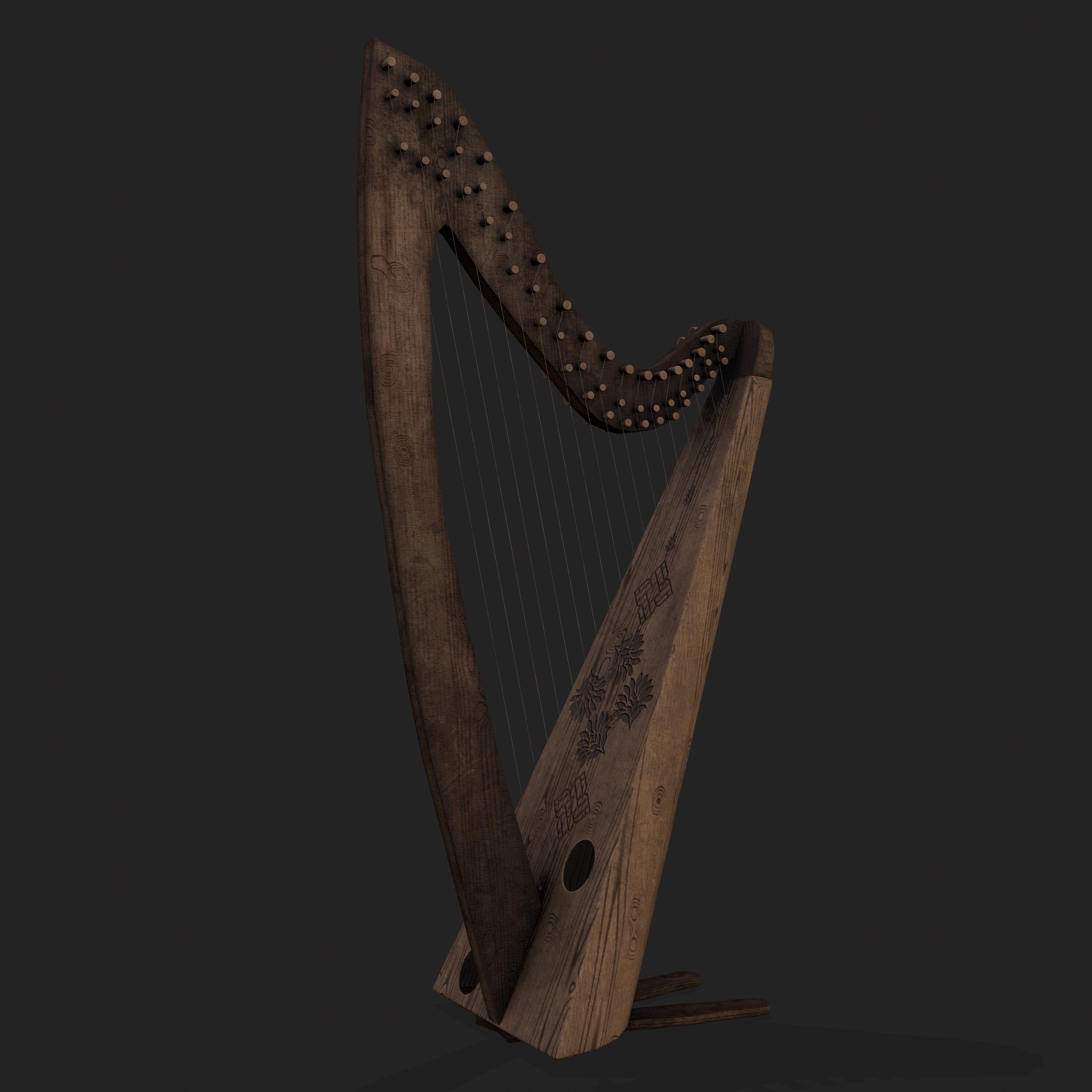Medieval Harp - 3D Model by Get Dead Entertainment
