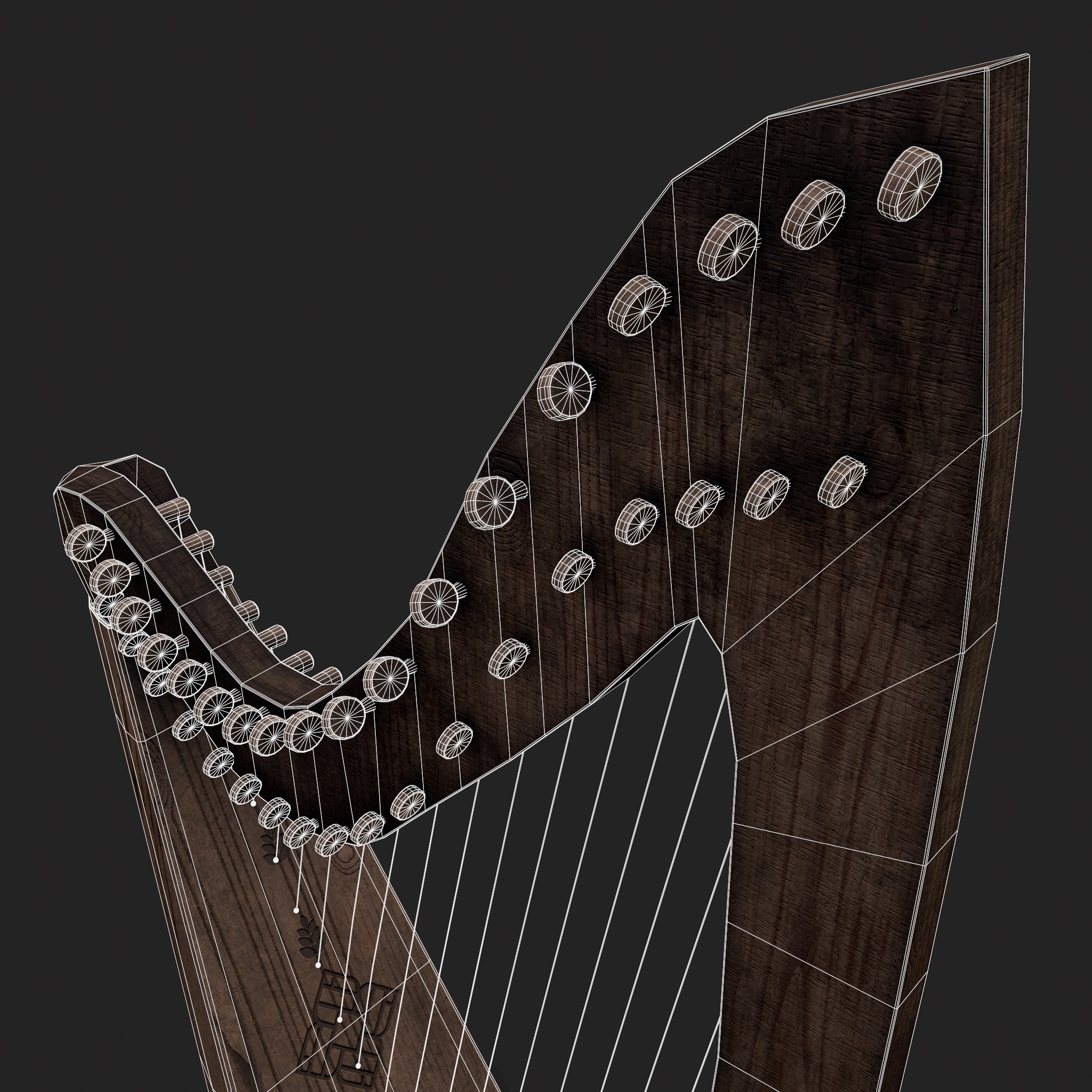 Medieval Harp - 3D Model by Get Dead Entertainment