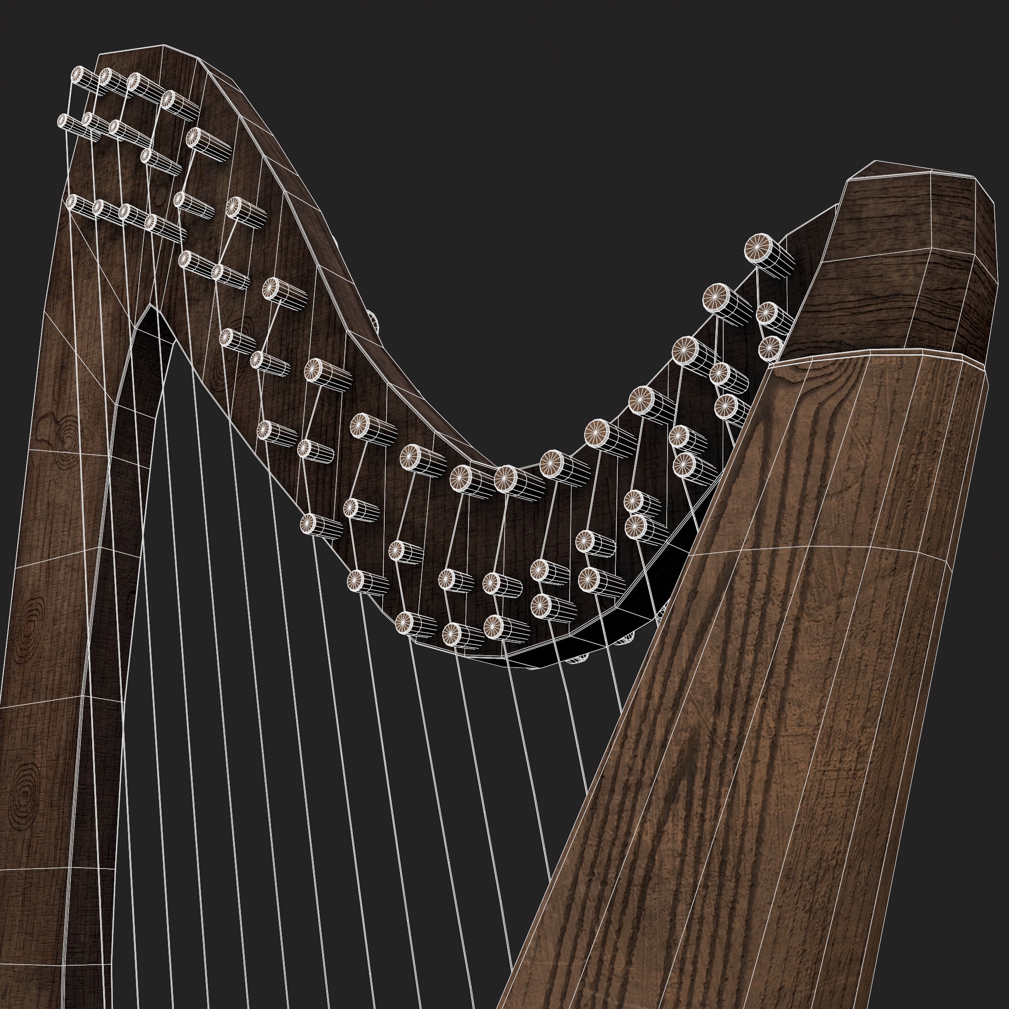 Medieval Harp - 3D Model by Get Dead Entertainment