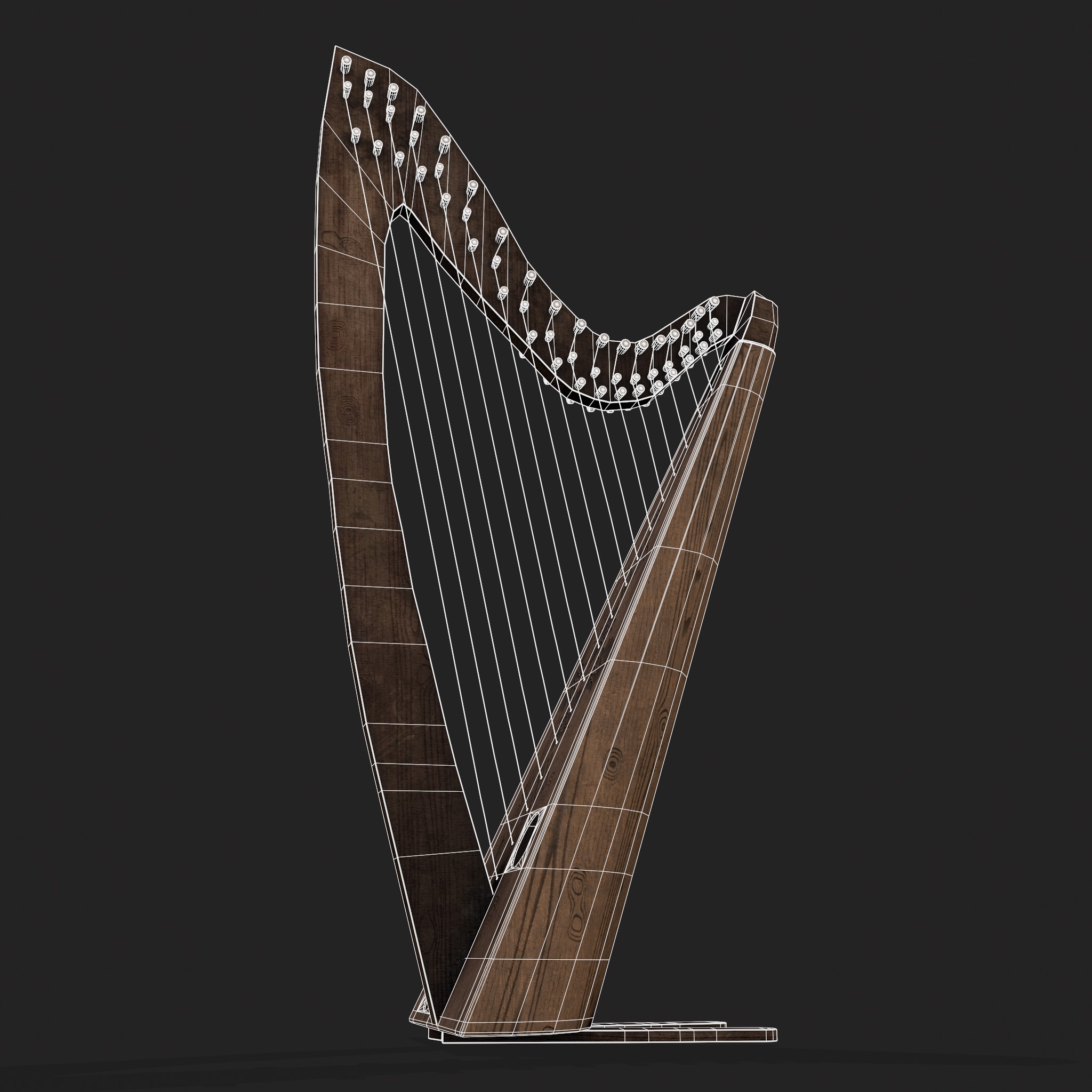 Medieval Harp - 3D Model by Get Dead Entertainment