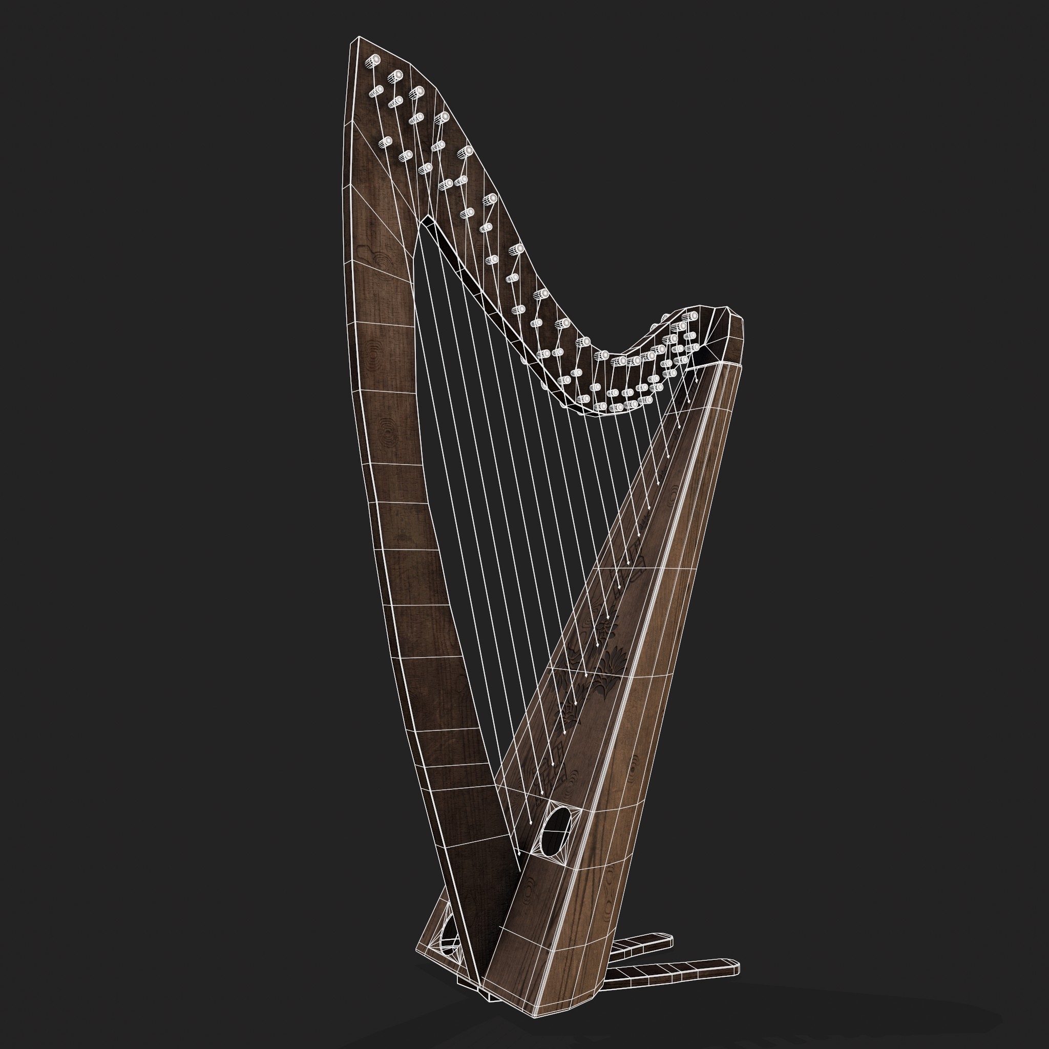 Medieval Harp - 3D Model by Get Dead Entertainment