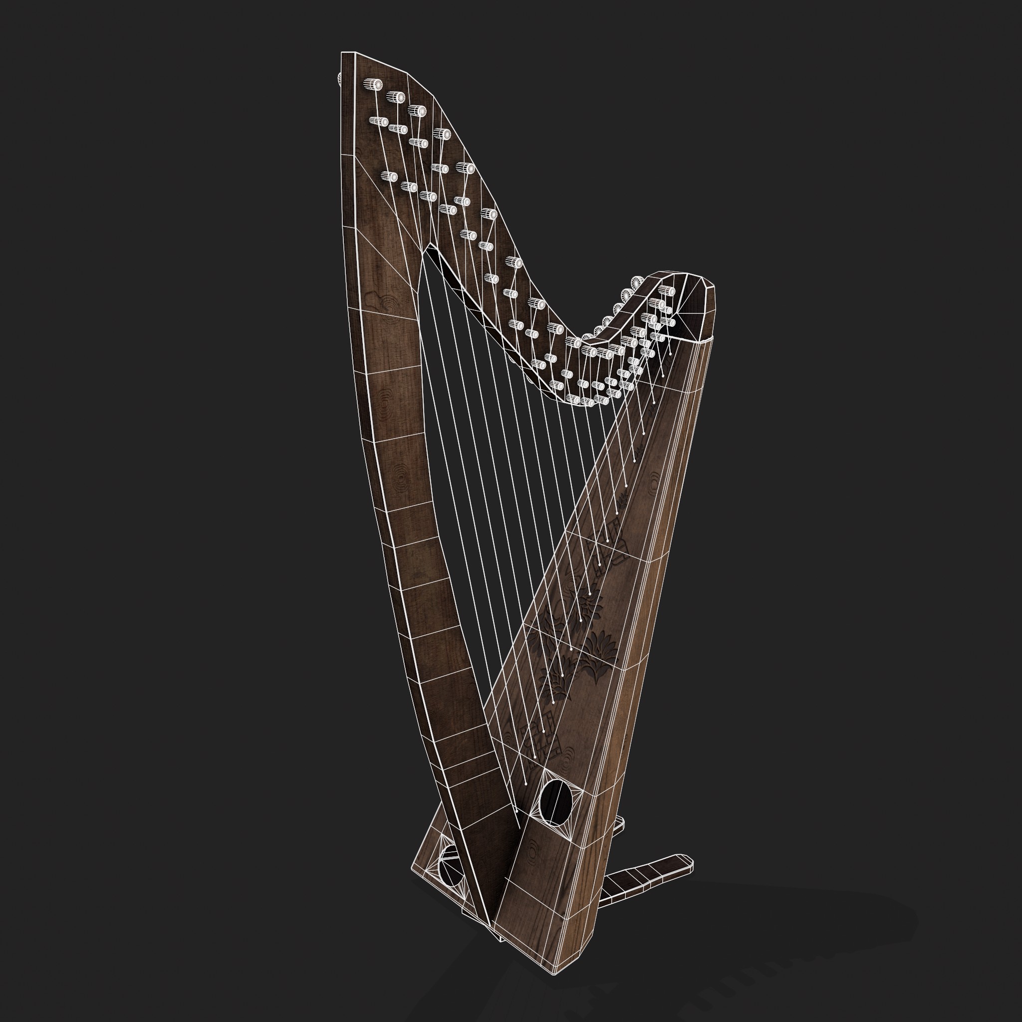 Medieval Harp - 3D Model by Get Dead Entertainment