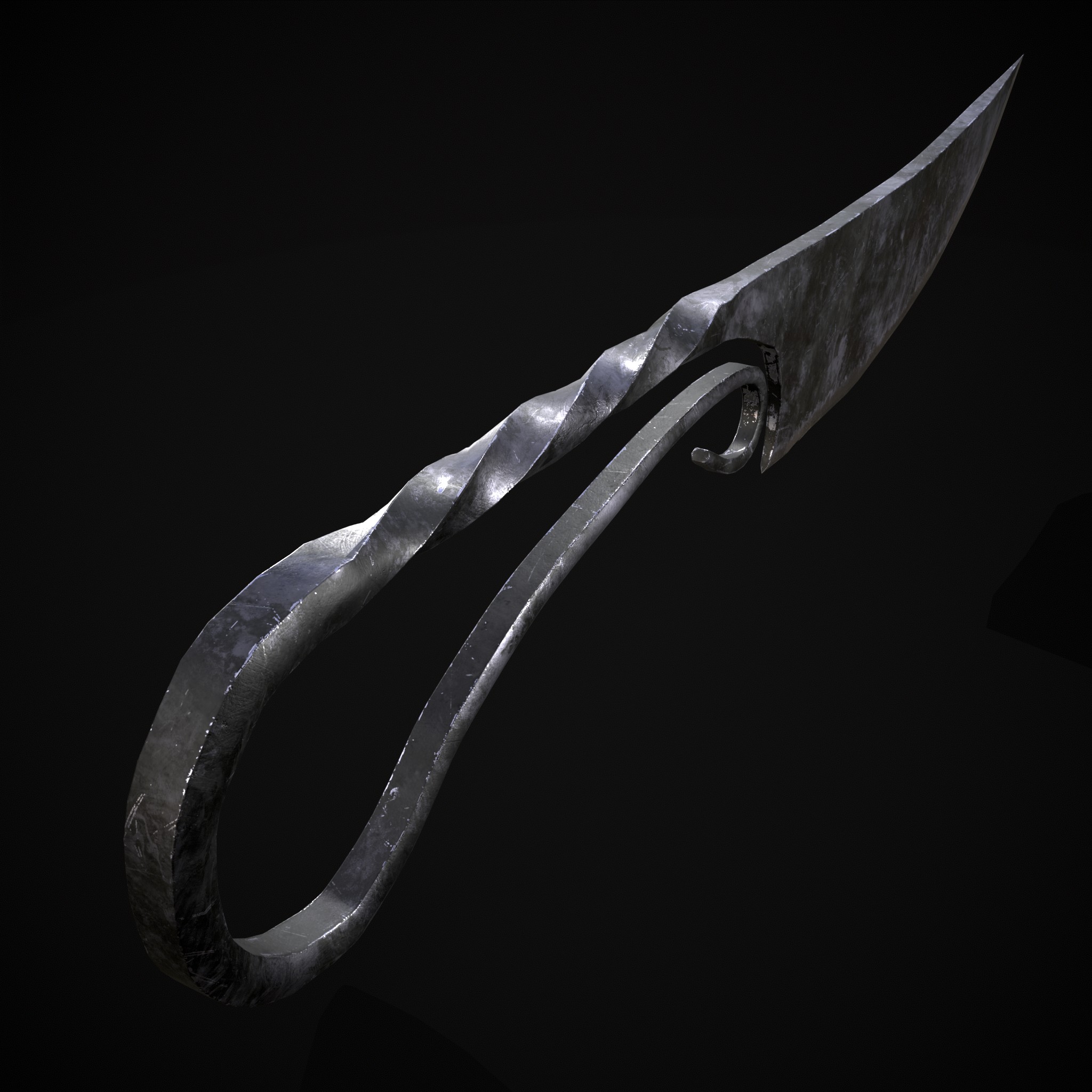 Medieval Iron Twisted Dagger - 3D Model by Get Dead Entertainment