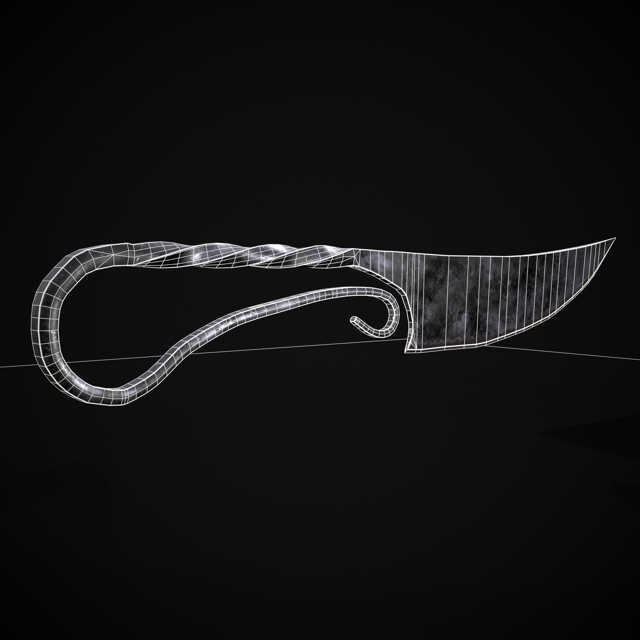 Medieval Iron Twisted Dagger - 3D Model by Get Dead Entertainment