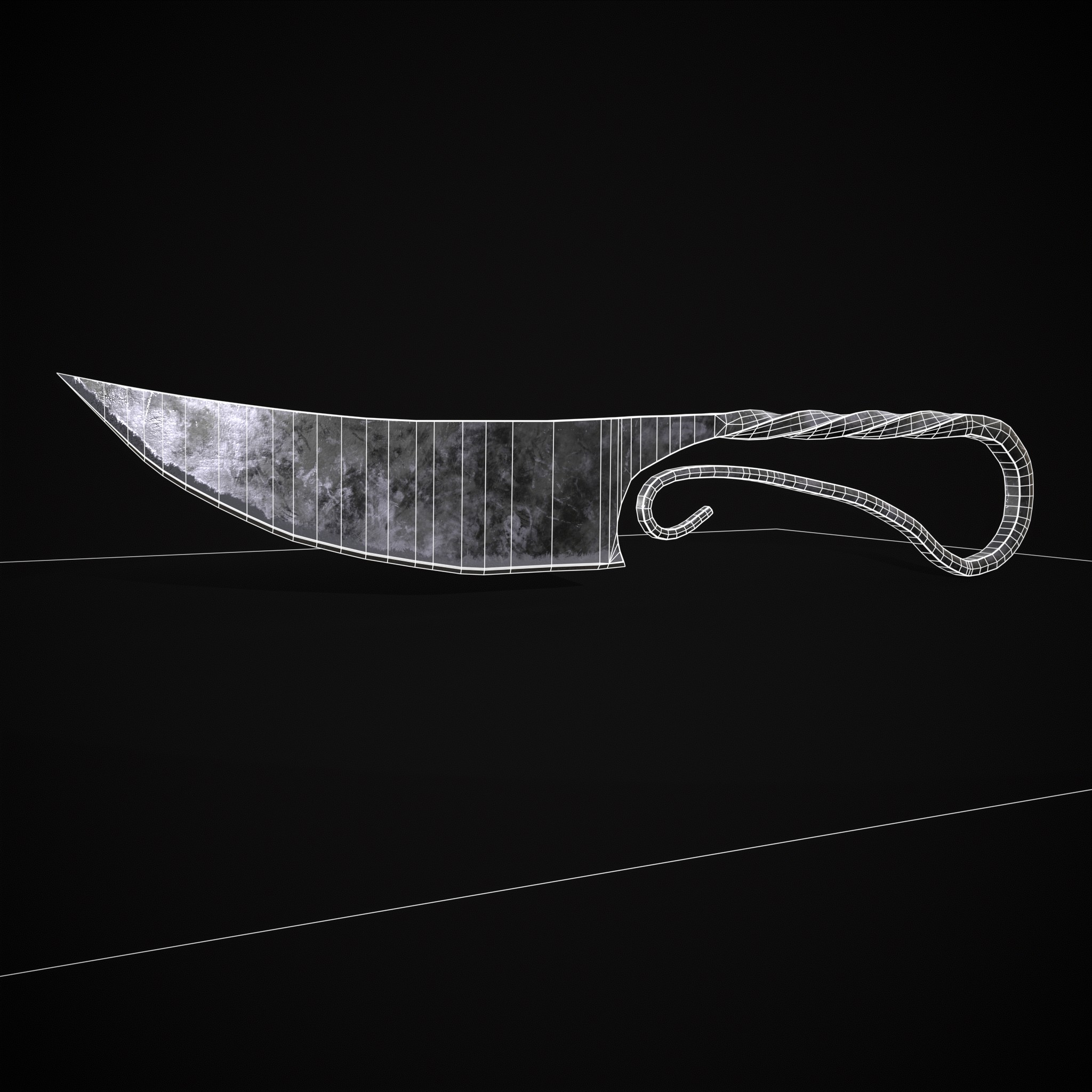 Medieval Iron Twisted Dagger - 3D Model by Get Dead Entertainment