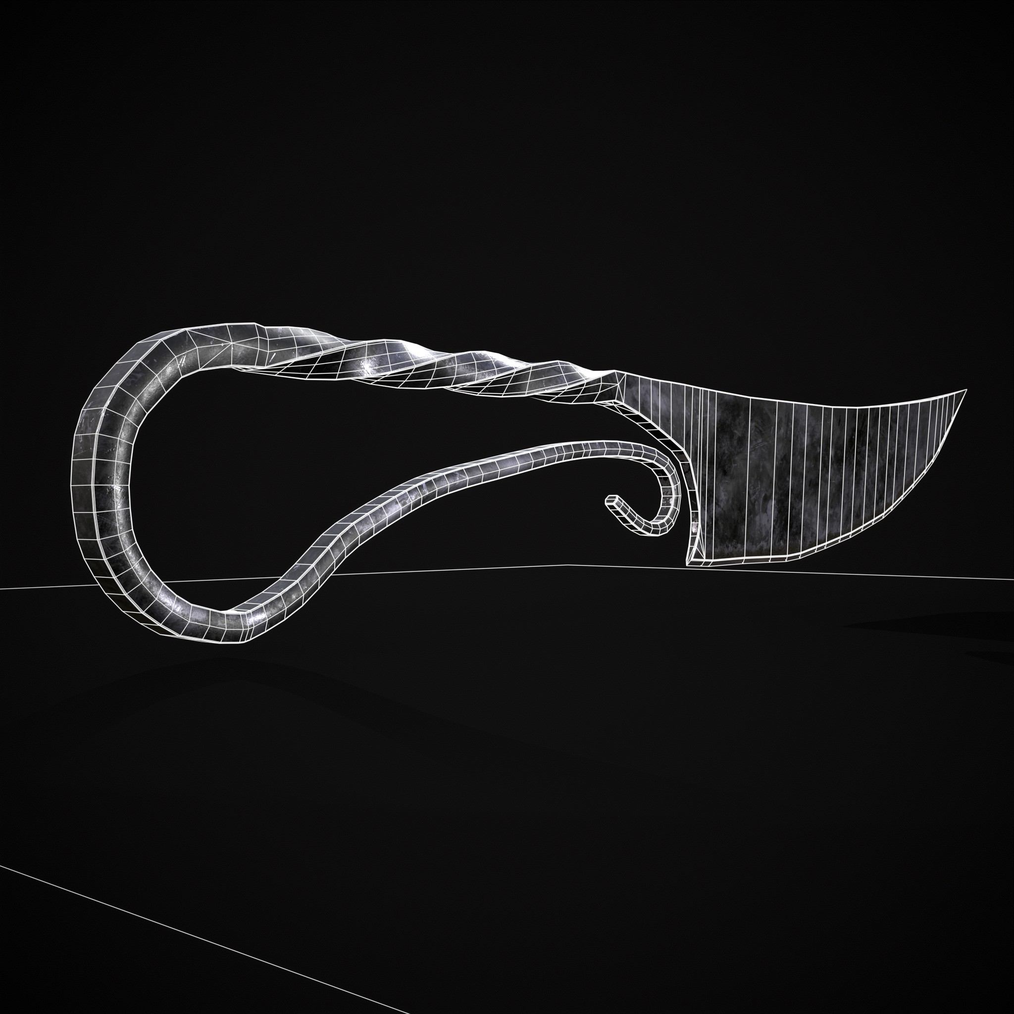 Medieval Iron Twisted Dagger - 3D Model by Get Dead Entertainment