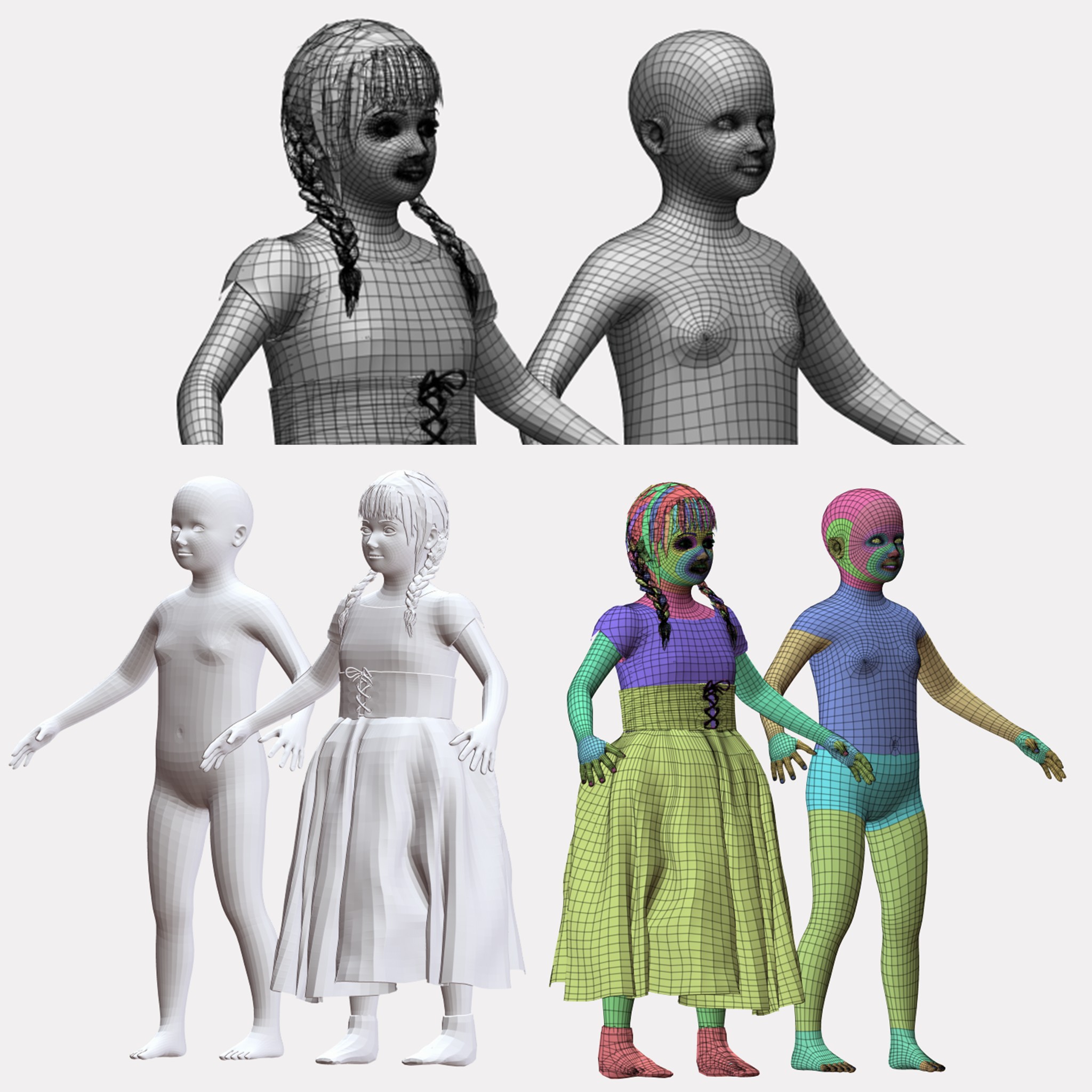 Medieval Little Girl Base Mesh - 3D Model by Get Dead Entertainment