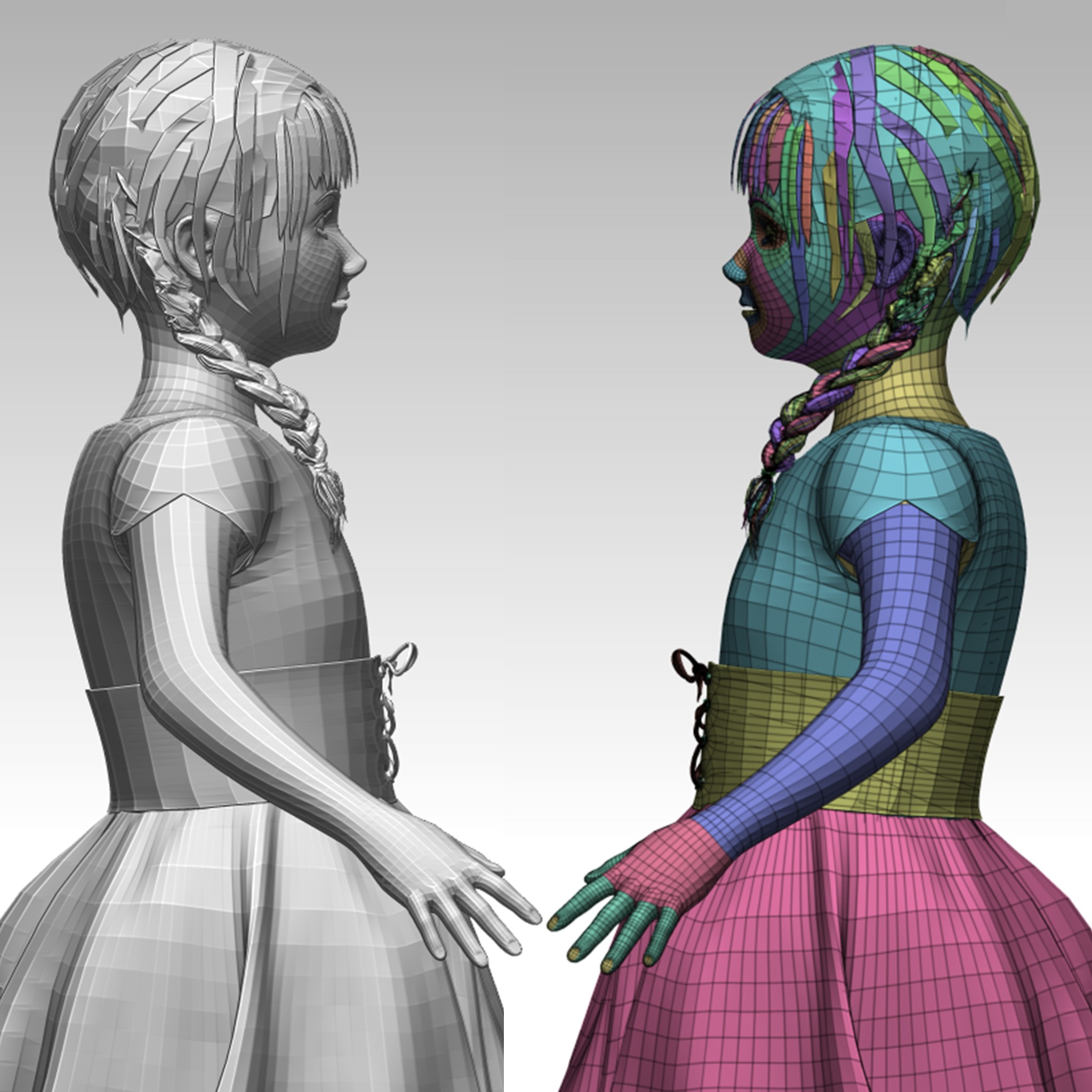 Medieval Little Girl Base Mesh - 3D Model by Get Dead Entertainment