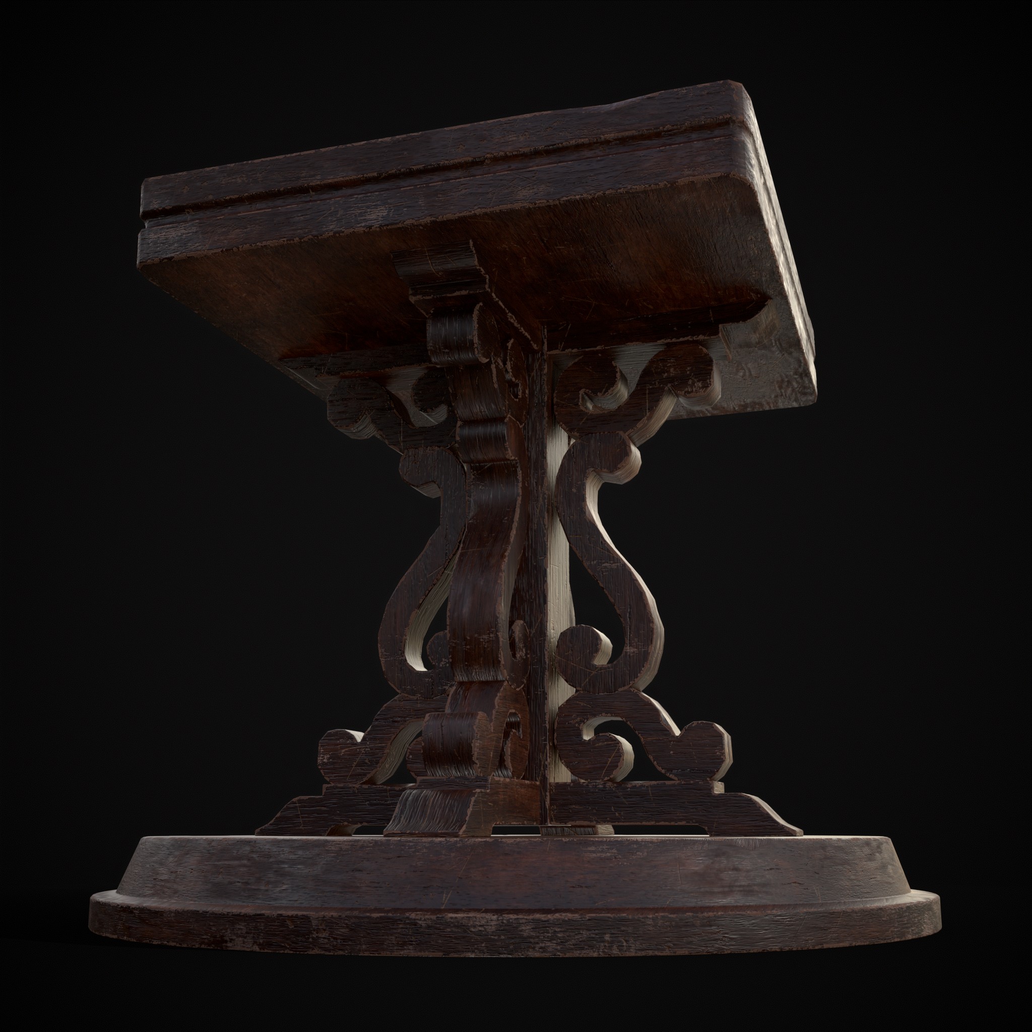 Medieval Mahogany Antique Square Table - 3D Model by Get Dead Entertainment