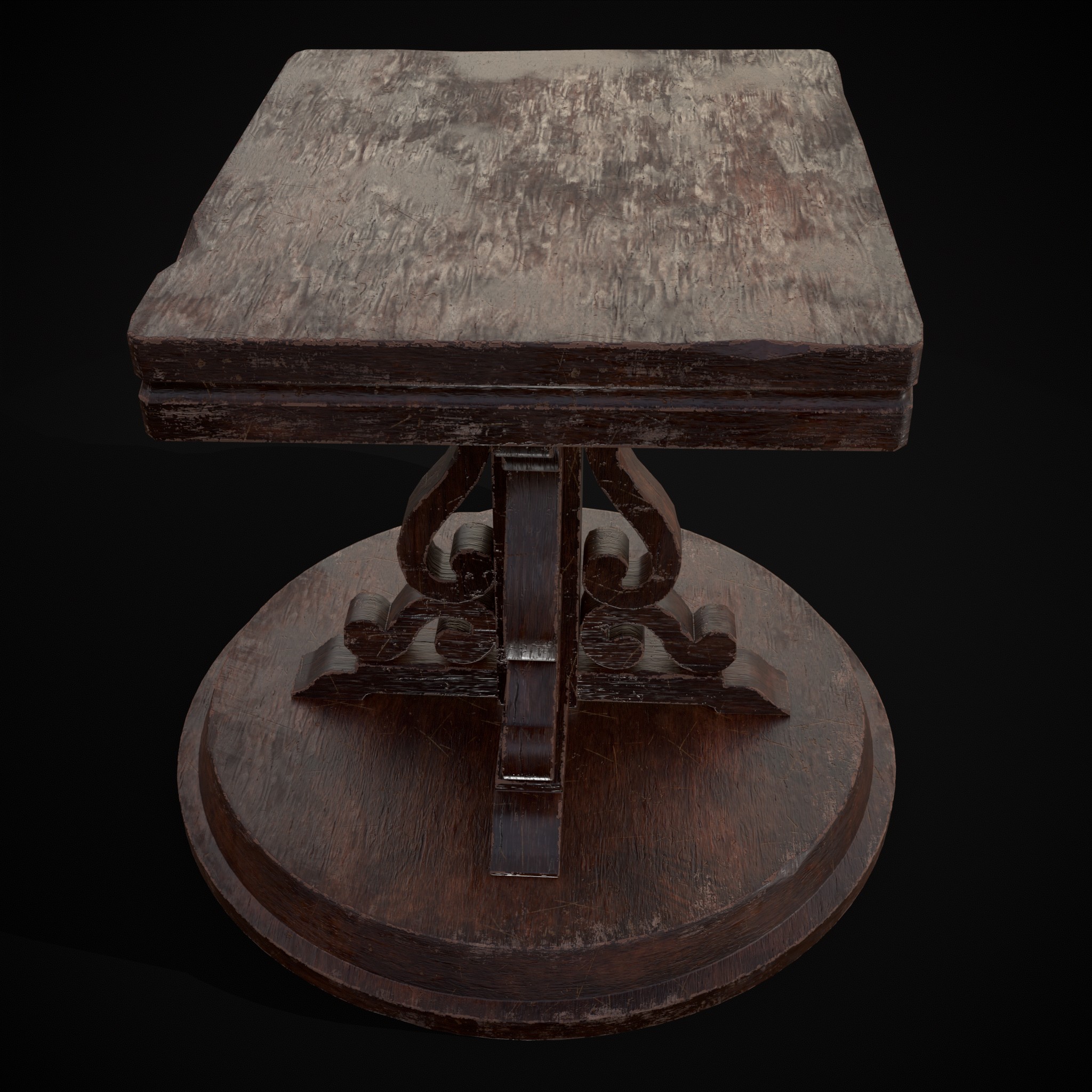 Medieval Mahogany Antique Square Table - 3D Model by Get Dead Entertainment