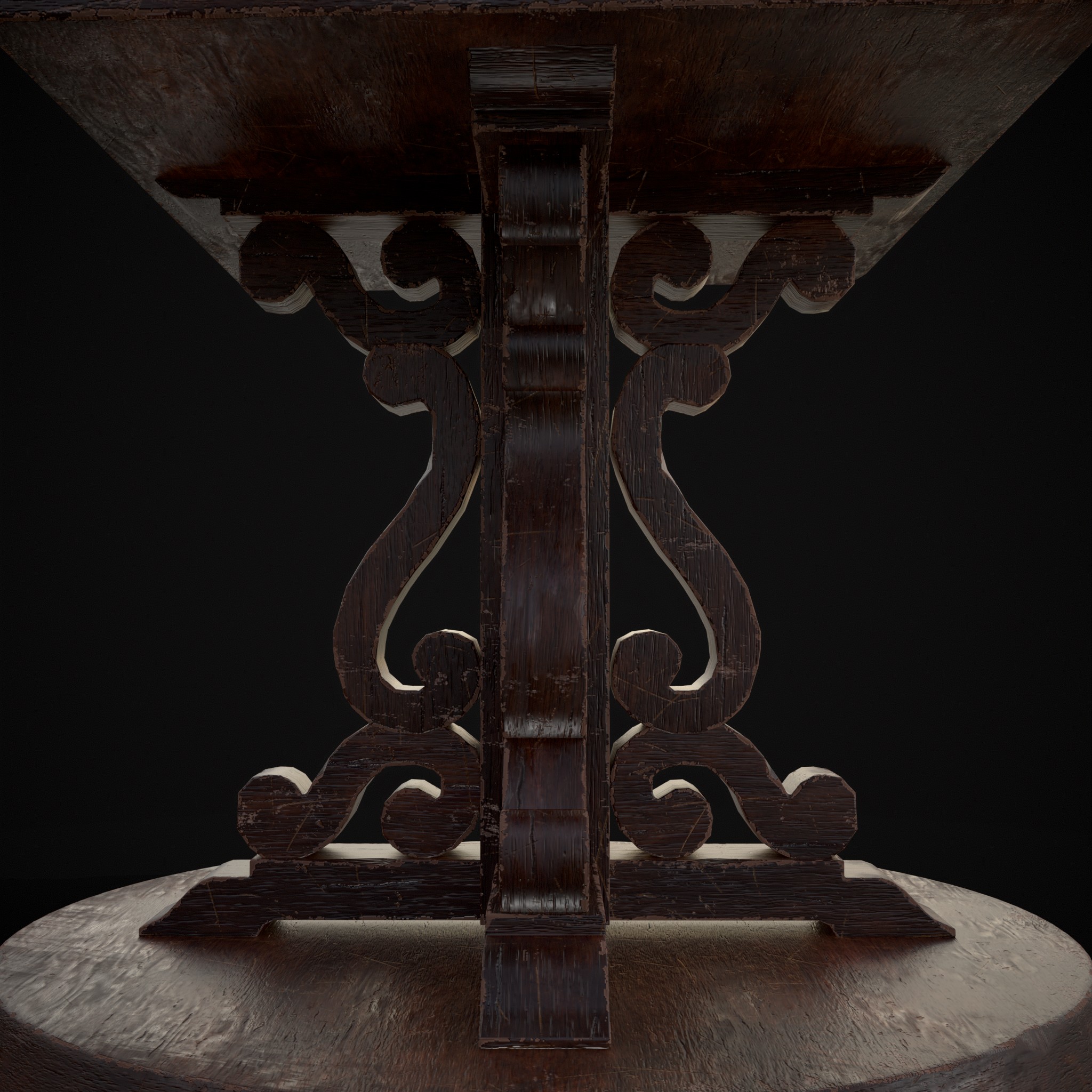 Medieval Mahogany Antique Square Table - 3D Model by Get Dead Entertainment