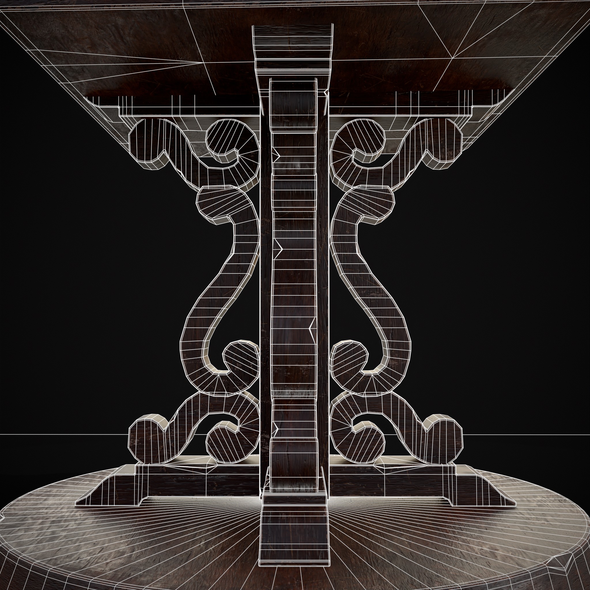 Medieval Mahogany Antique Square Table - 3D Model by Get Dead Entertainment