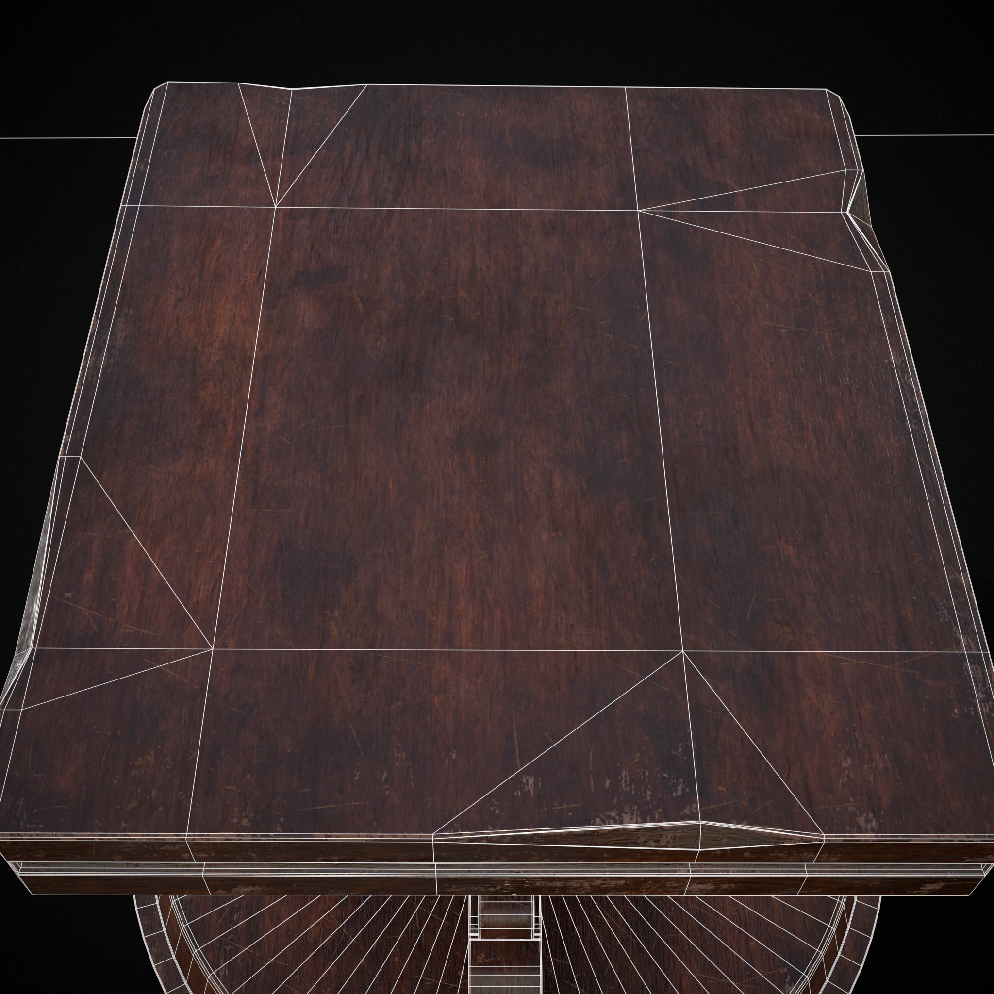 Medieval Mahogany Antique Square Table - 3D Model by Get Dead Entertainment