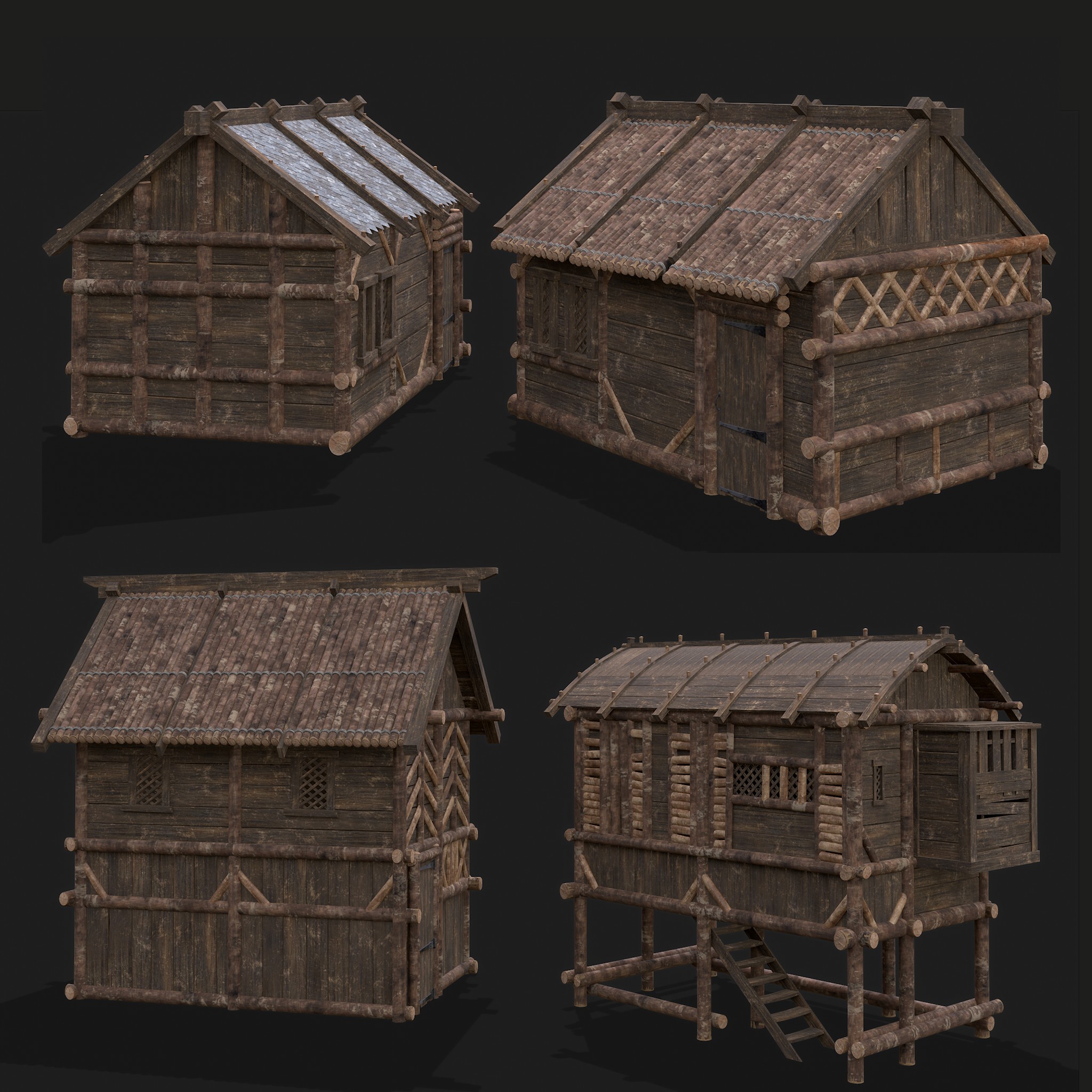 Medieval Modular House Units - 3D Model by Get Dead Entertainment