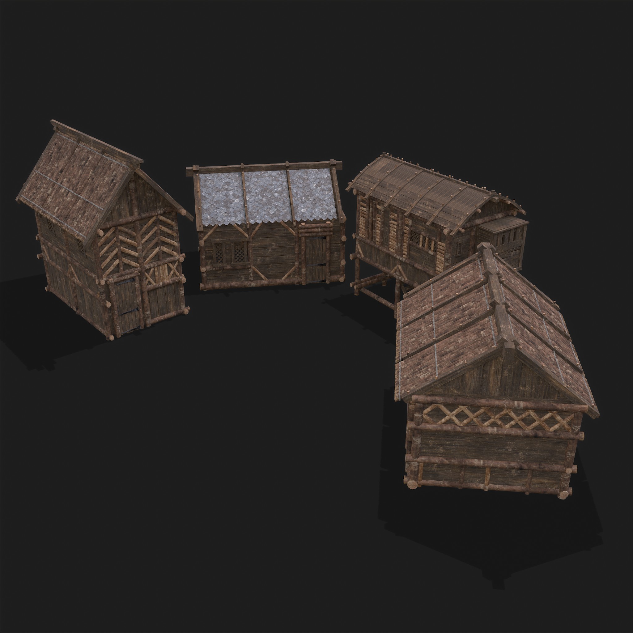 Medieval Modular House Units - 3D Model by Get Dead Entertainment
